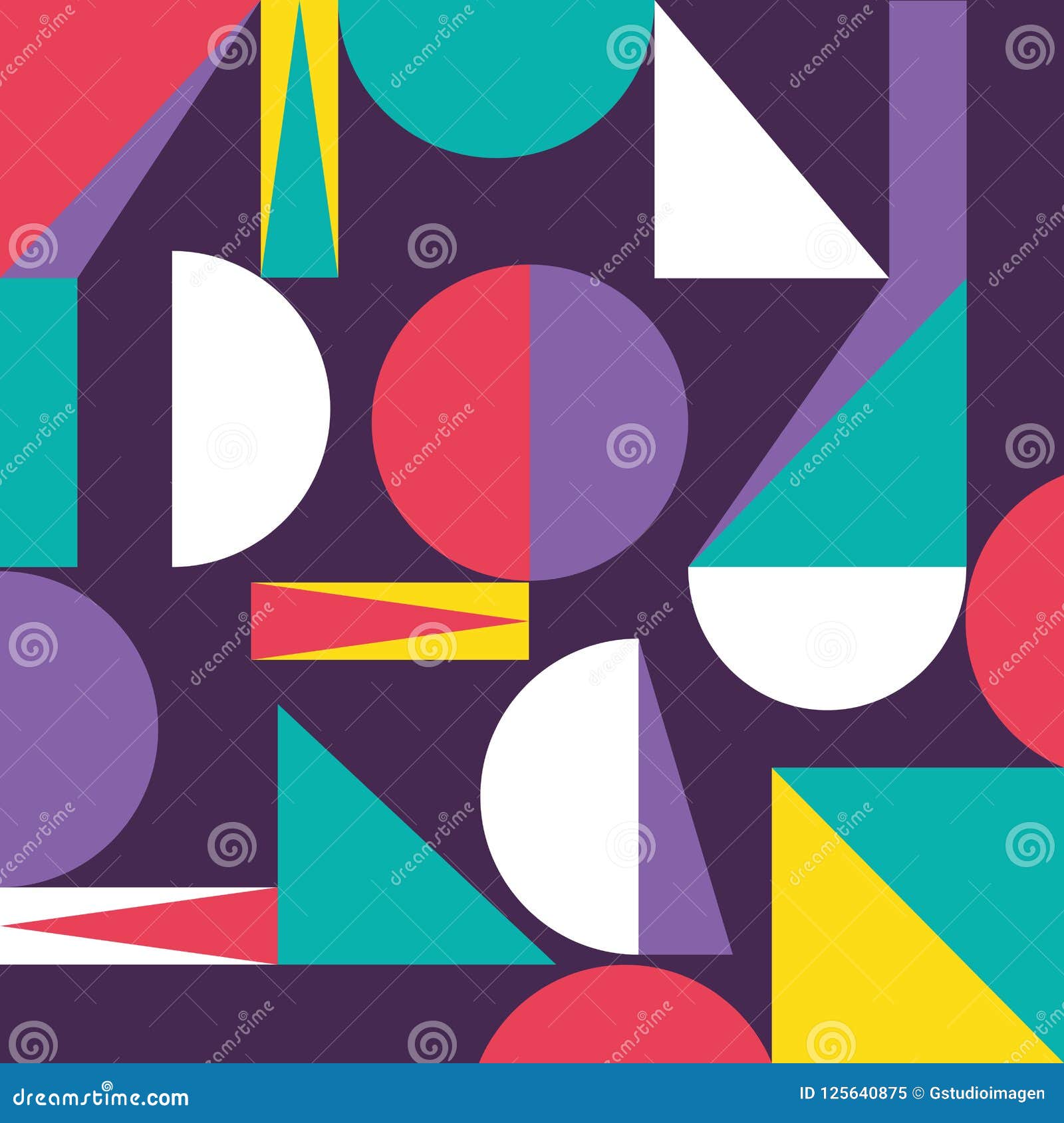 Geometric Figures and Colors Pattern Background Stock Vector ...