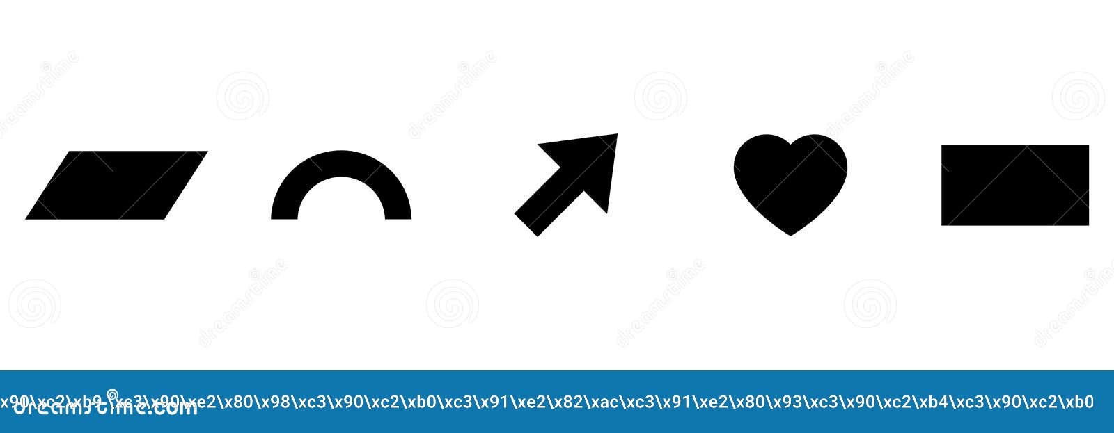 Geometric Figures Icon Set. Black Silhouette Collection Basic Shape ...