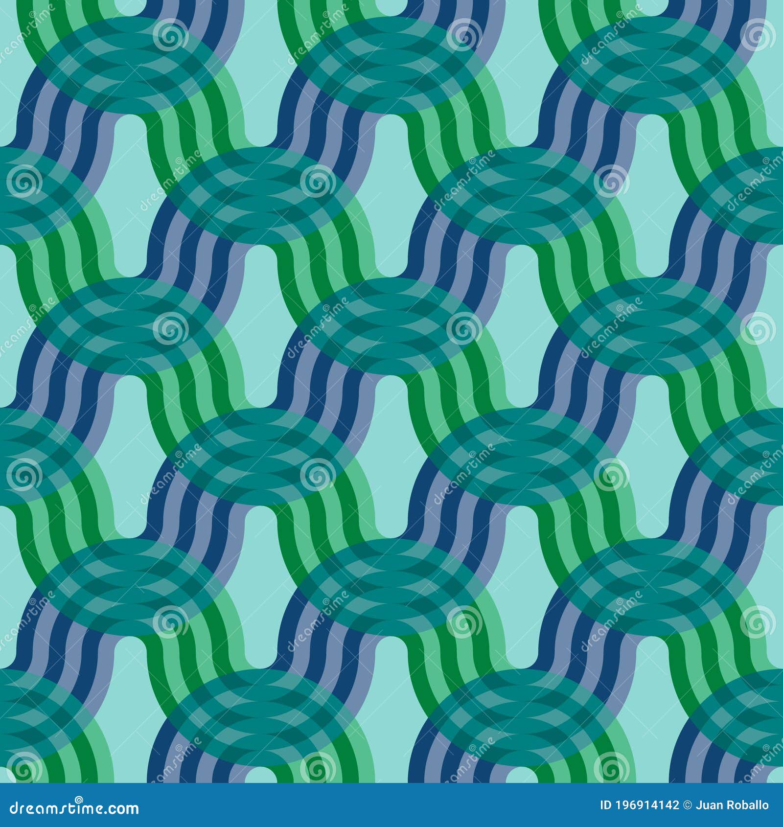 Geometric Figures Pattern. Interlocking Waves Textile Print Stock ...