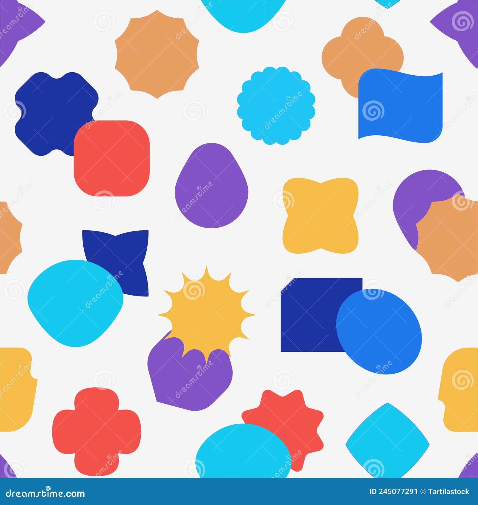 Geometric Figures Pattern. Seamless Print with Abstract Cute Bold ...