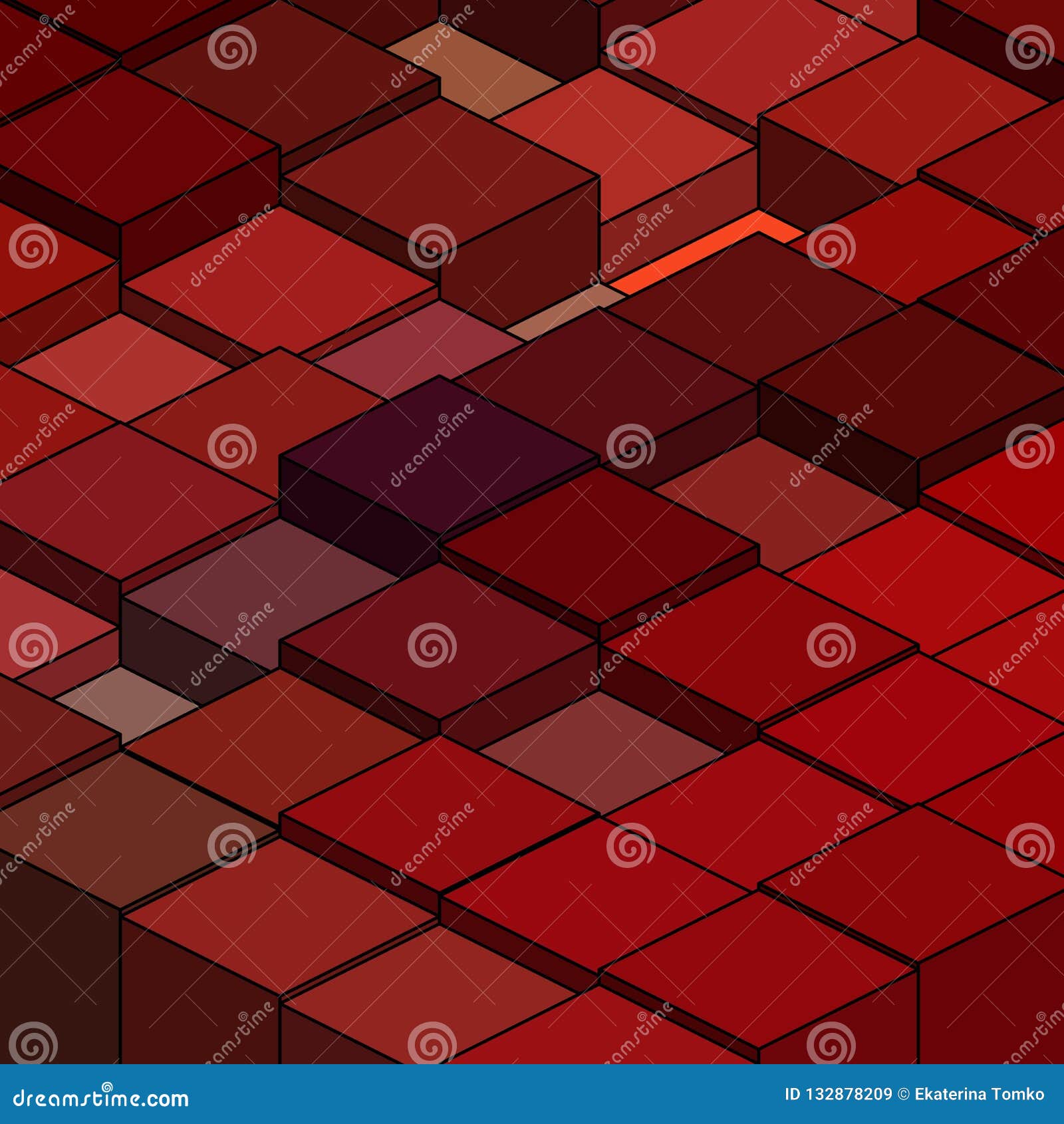 Geometric Figures. Red Squares. Vector Abstract Illustration Eps 10 ...