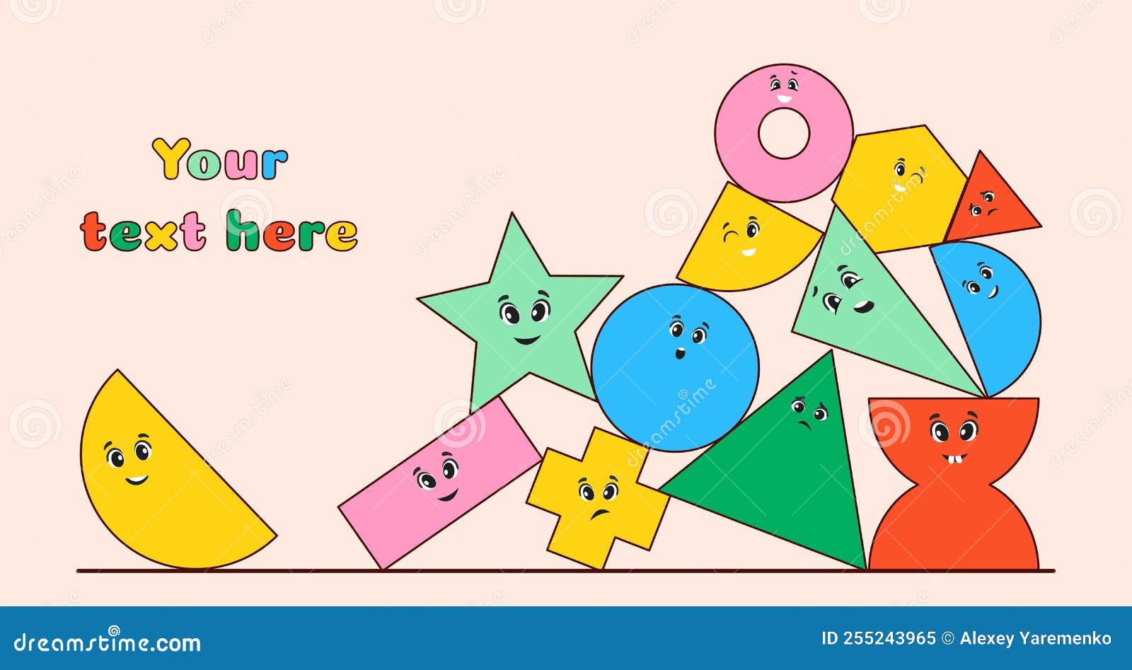 Geometric figures set stock vector. Illustration of emoji - 255243965