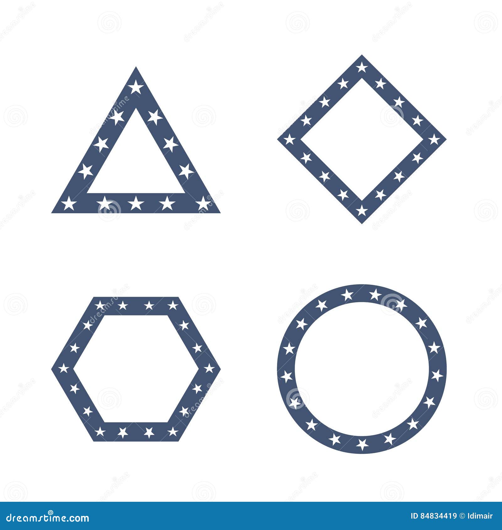 Geometric Figures with Star Pattern Vector Stock Vector - Illustration ...