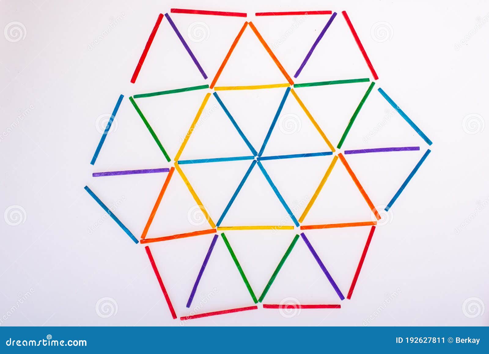 Geometric Figures Triangles with Colorful Sticks As Educational Concept ...