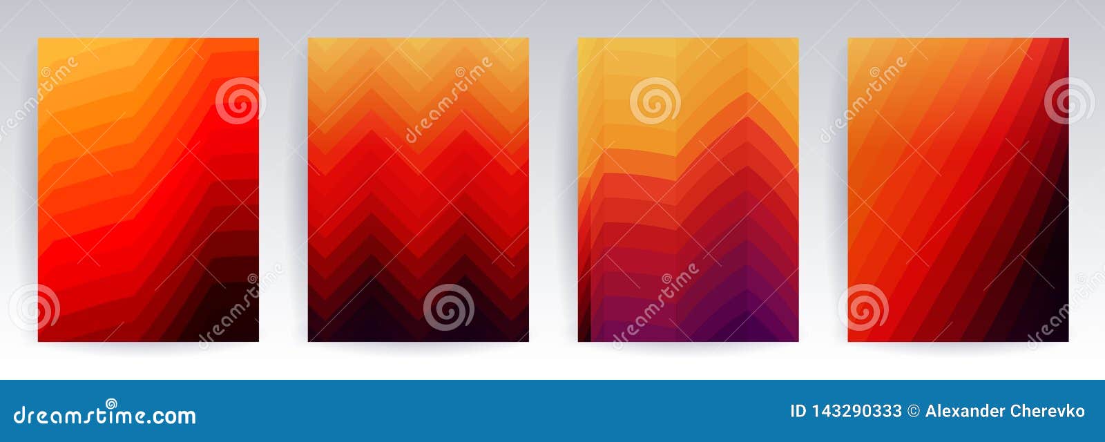 Geometric Fire Background, Colorful Halftone Gradients, Patterns, Set ...