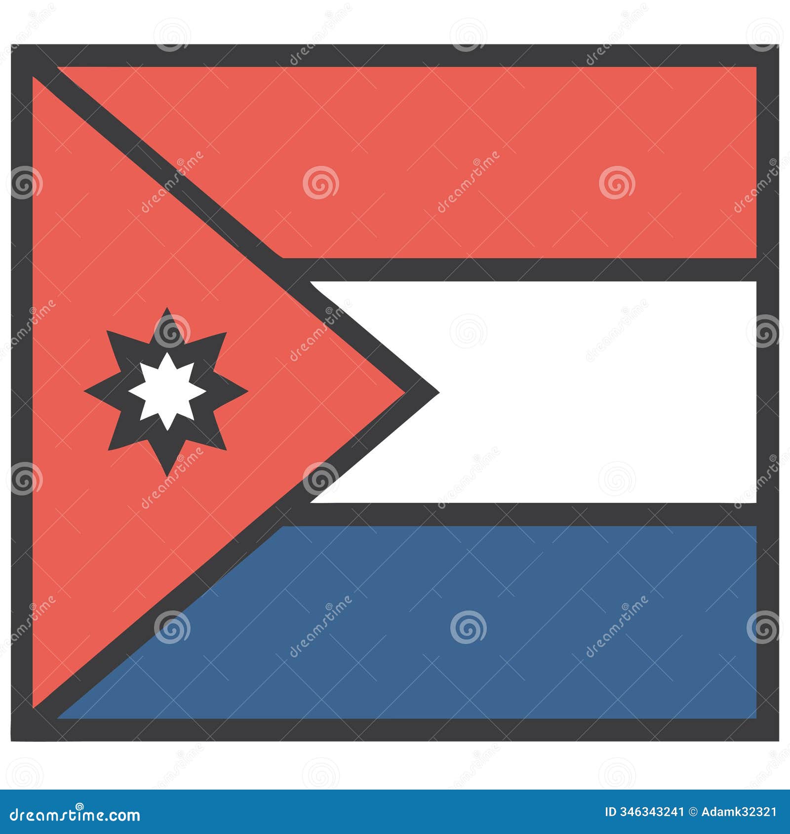 Geometric Flag Design with Triangle and Star Symbol in Bold Colors ...