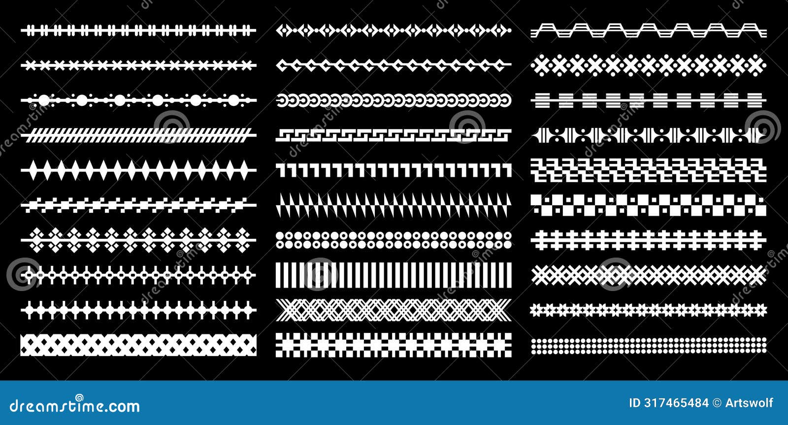 Geometric Flat Abstract Shape Divider Border Set Stock Vector ...