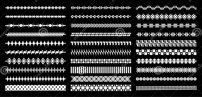 Geometric Flat Abstract Shape Divider Border Set Stock Vector ...