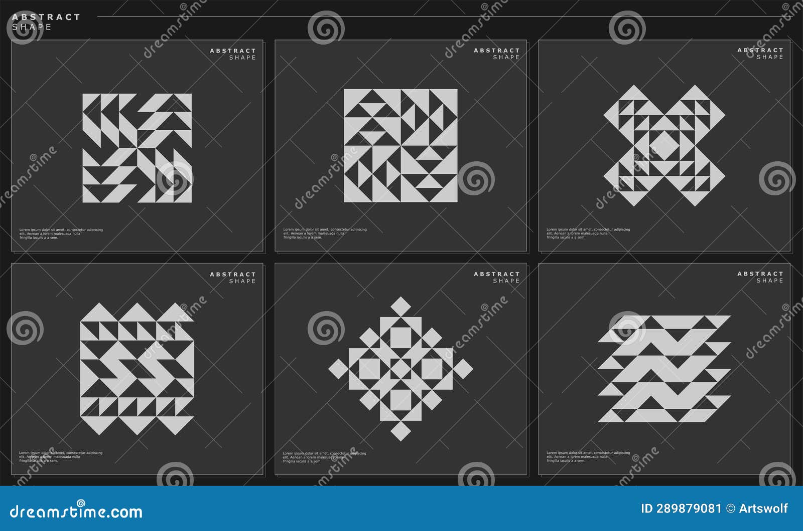Geometric Flat Sharp Line Triangle Abstract Logo Design Set Stock ...