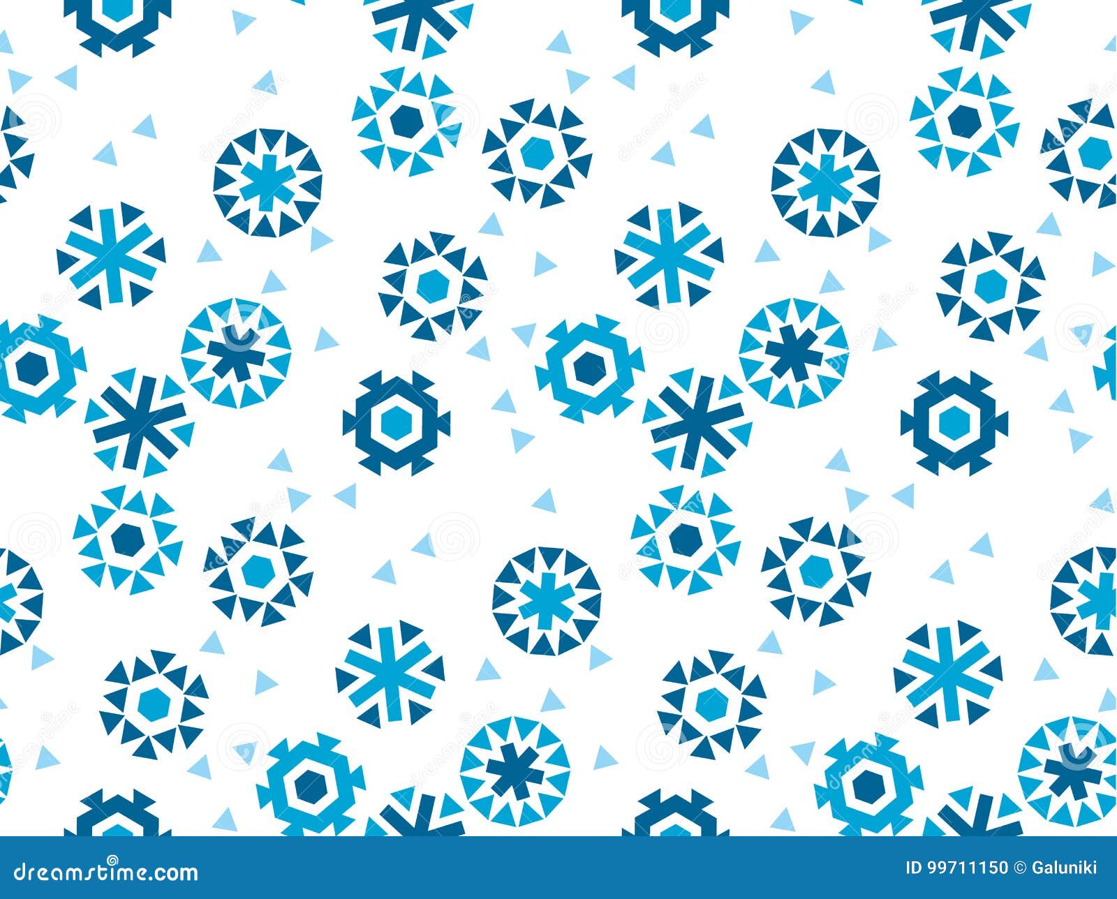 Geometric Flat Snowflake Seamless Pattern Stock Vector - Illustration ...