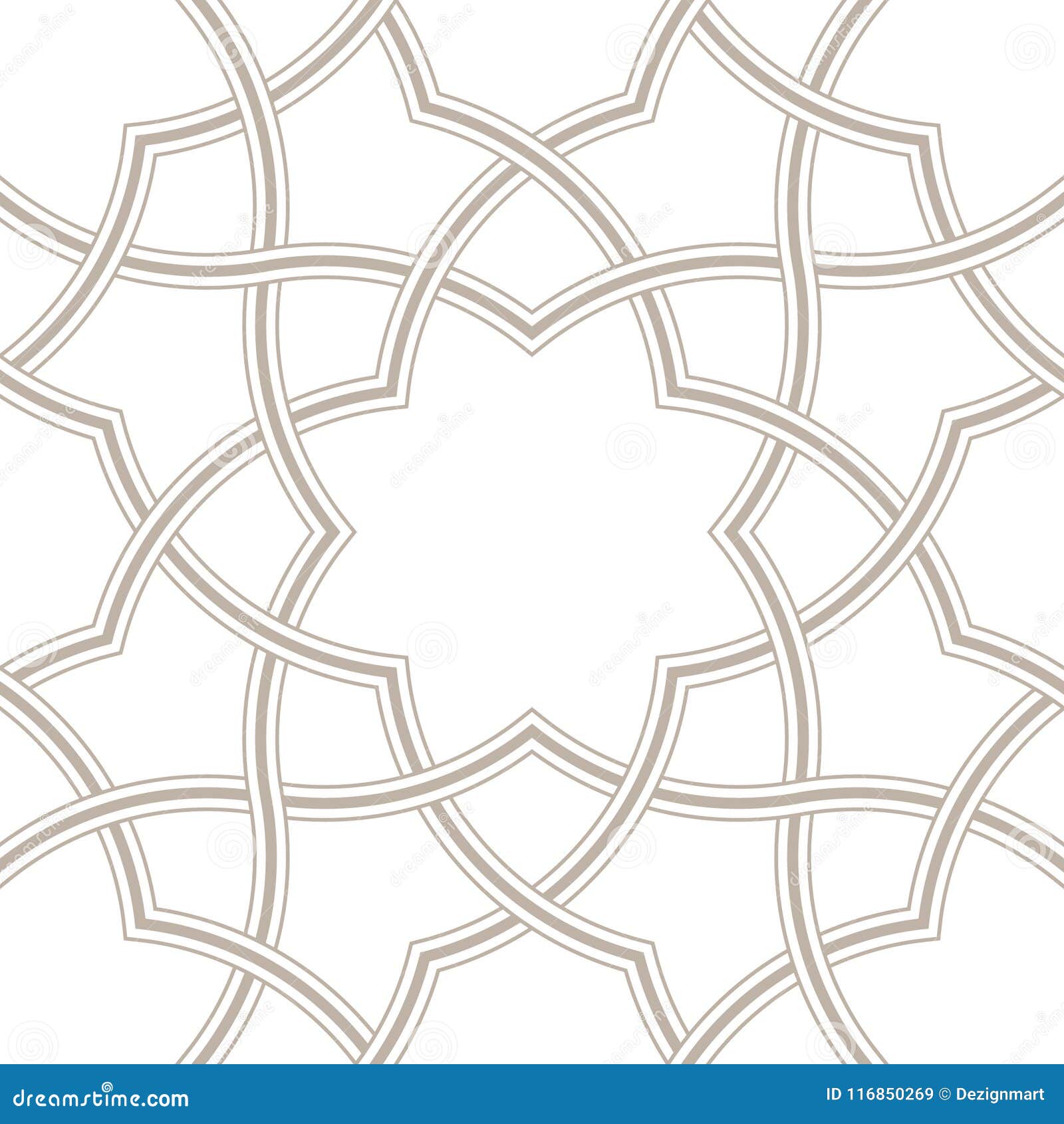 Geometric Floral Light Grey Background, Arabic Pattern, Stock Vector ...
