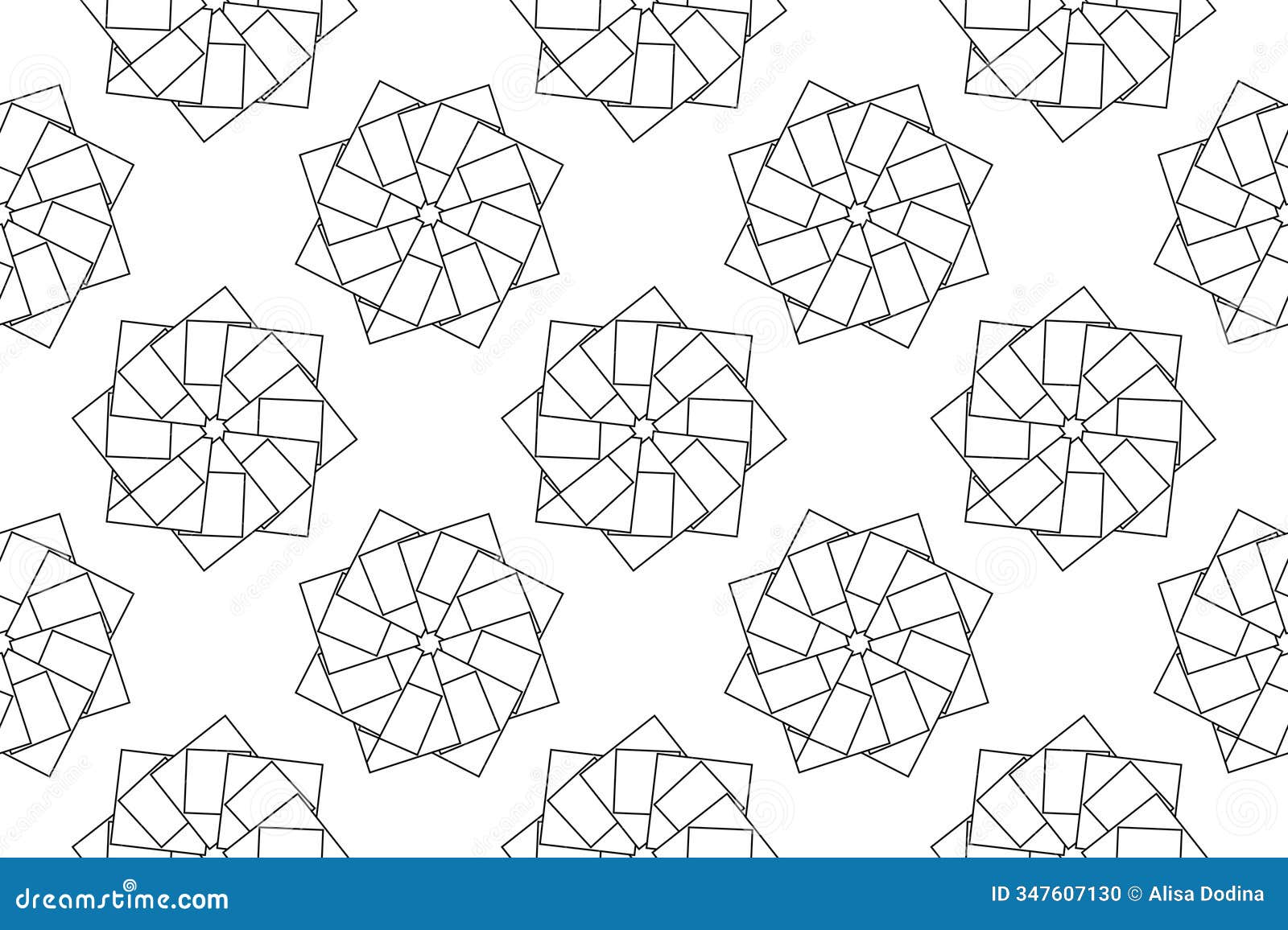 Geometric Floral Pattern for Coloring Stock Illustration - Illustration ...
