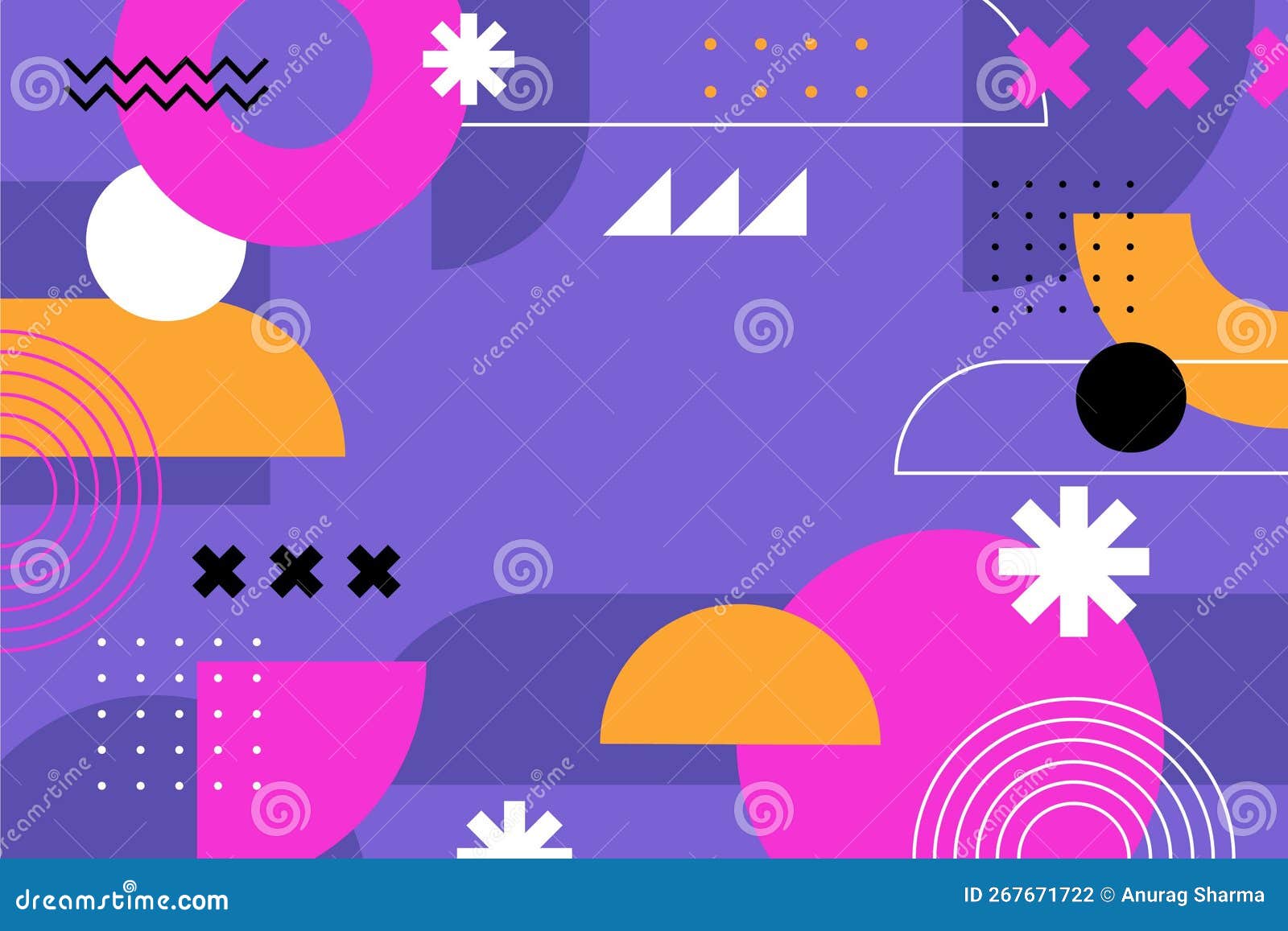 Geometric Floral Pattern Design with Shapes Elements Stock Illustration ...