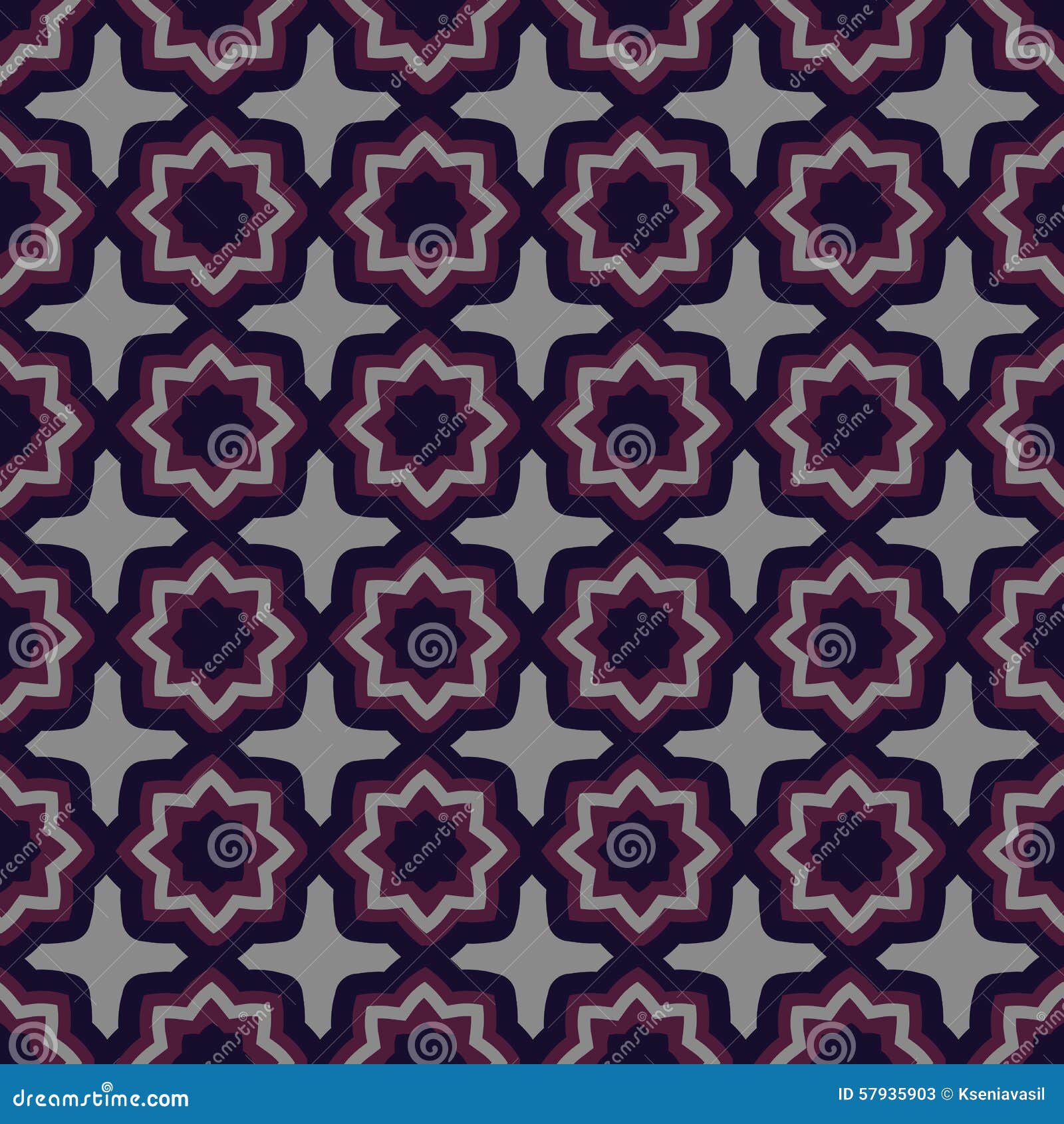 Geometric Floral Seamless Pattern Stock Vector - Illustration of ...