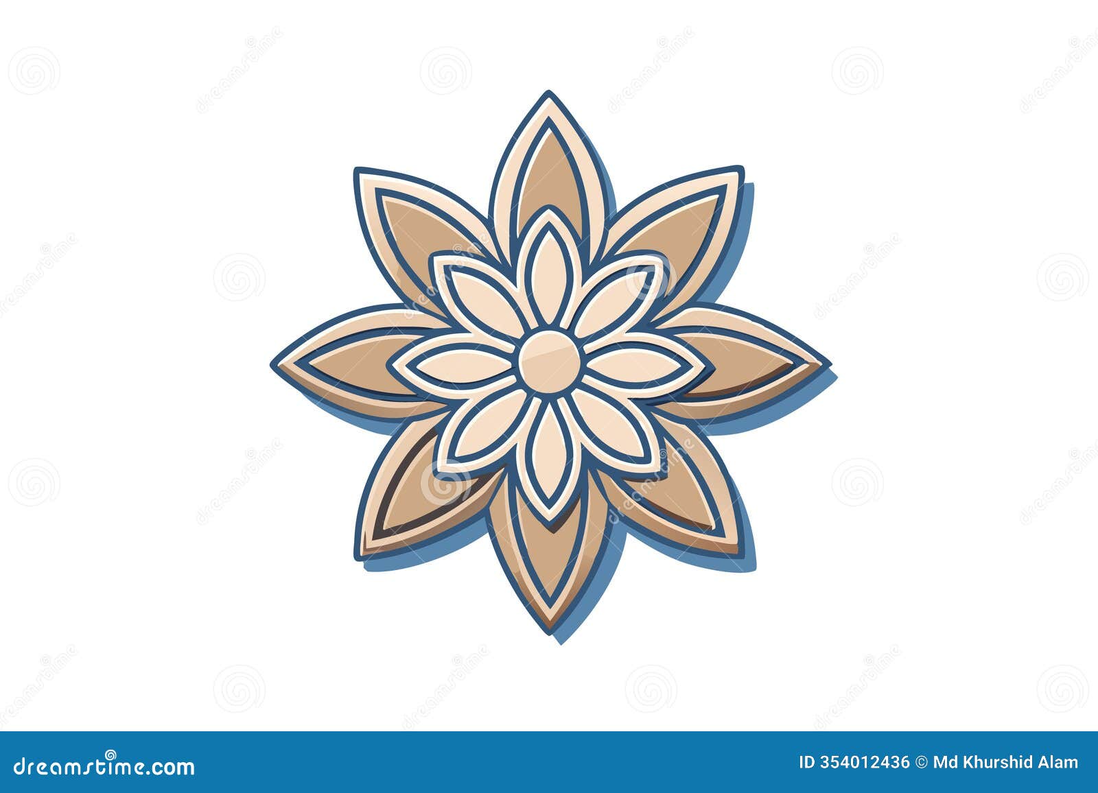 Geometric Floral Vector Design in a Flat Laser Cut Style, Featuring ...