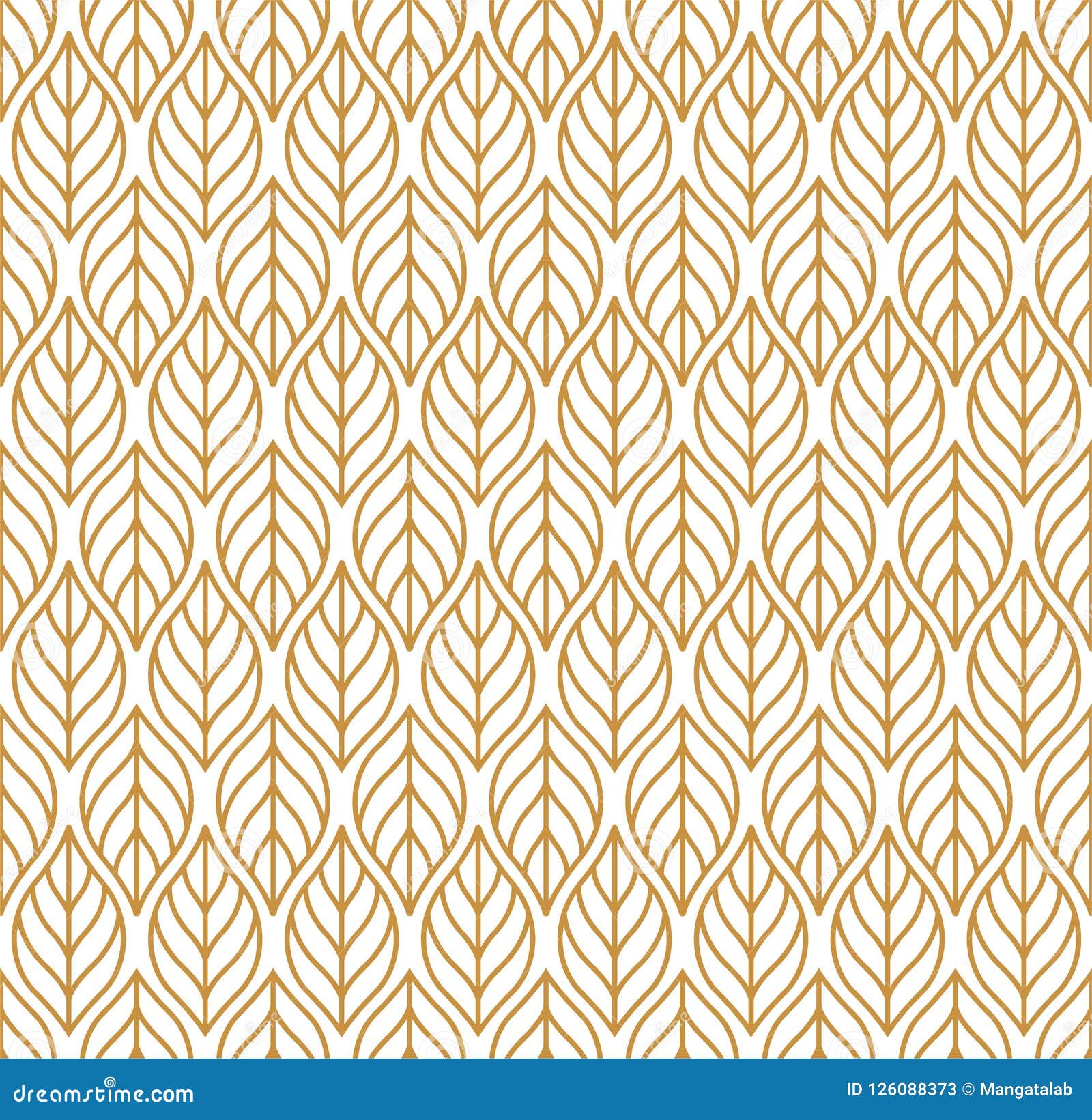 Geometric Leaves Vector Seamless Pattern. Abstract Vector Texture. Leaf ...