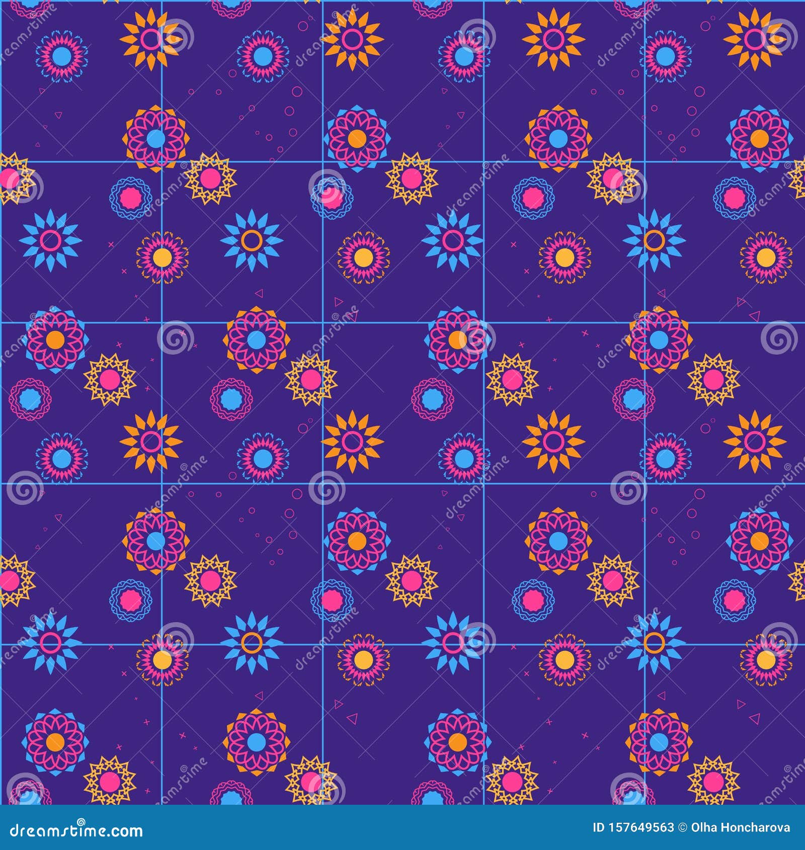 Geometric Flower Background for Fabric, Wallpaper or Web. Stock Vector ...