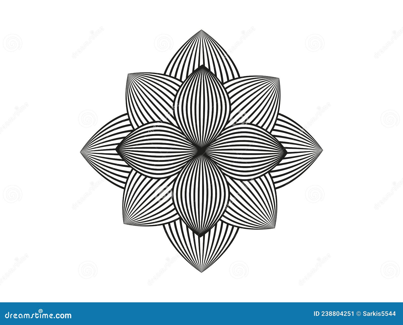 Geometric Flower with Lines.Vector Stock Vector - Illustration of ...