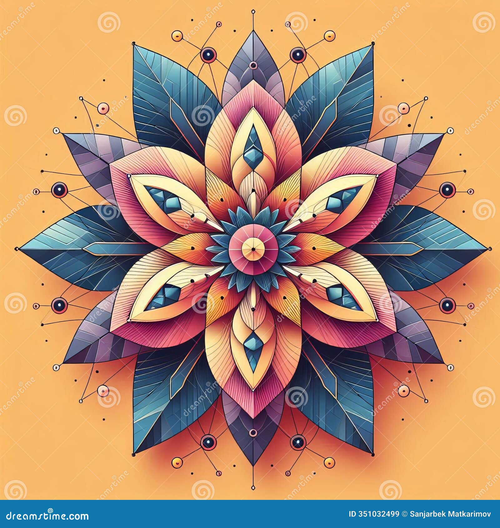 Geometric Flower Petals Flower Petals Using Geometric Shapes Stock ...