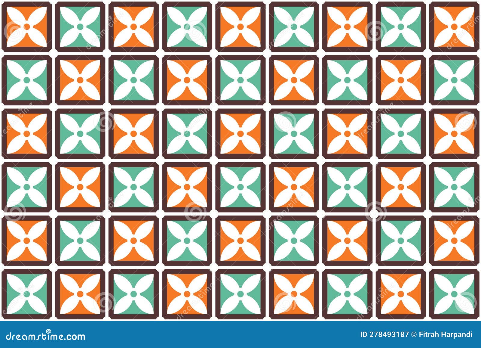 Geometric Flower Retro Style Pattern Design Illustration Stock Vector ...