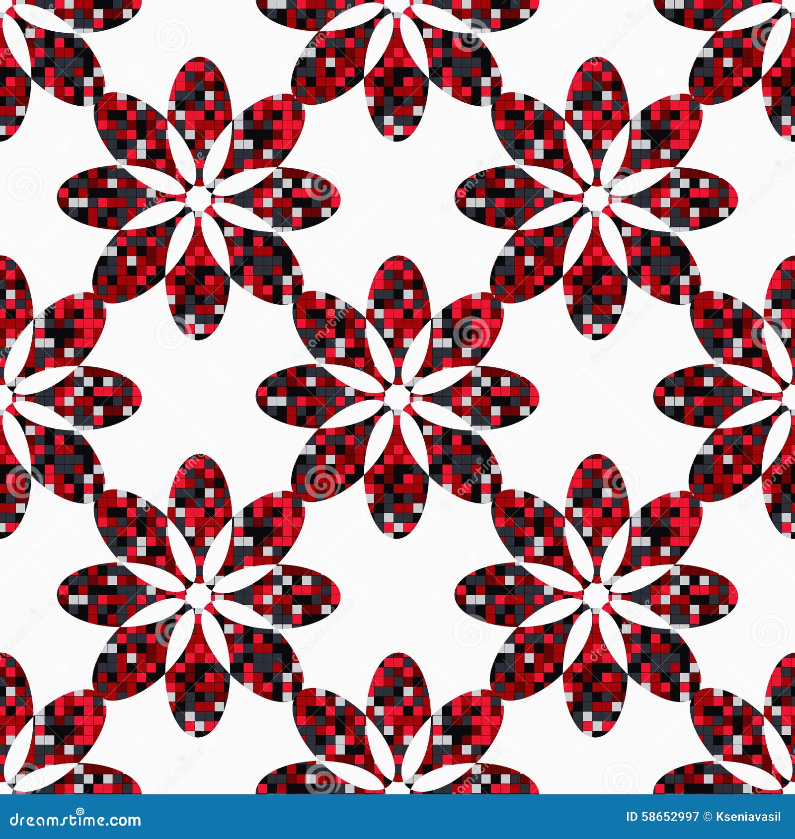 Geometric flowers seamless stock vector. Illustration of texture - 58652997