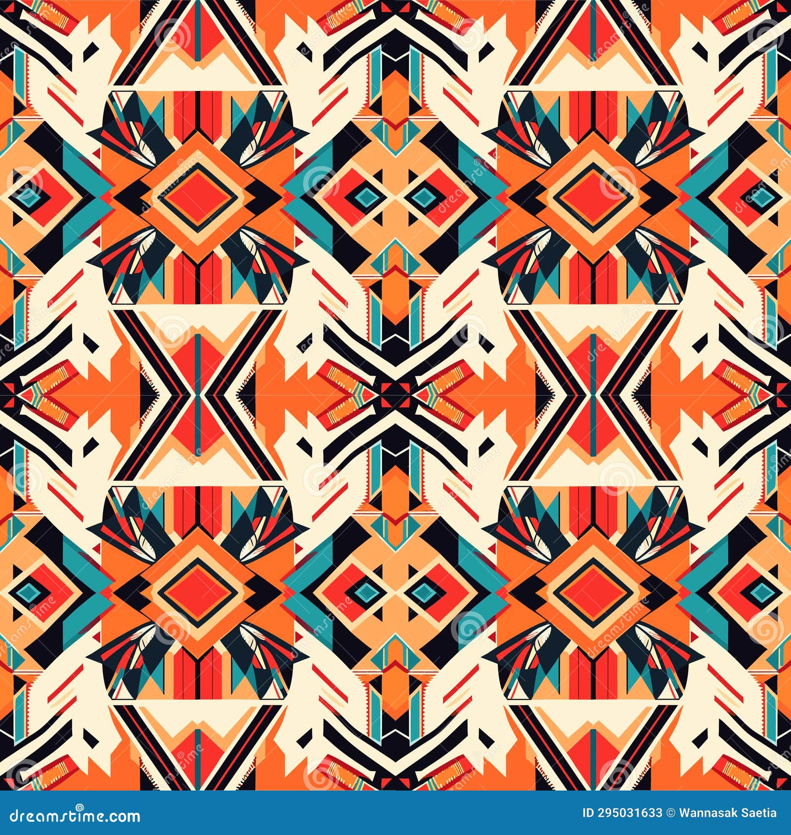 Geometric Folklore Ornament Tribal Ethnic Vector Texture Stock