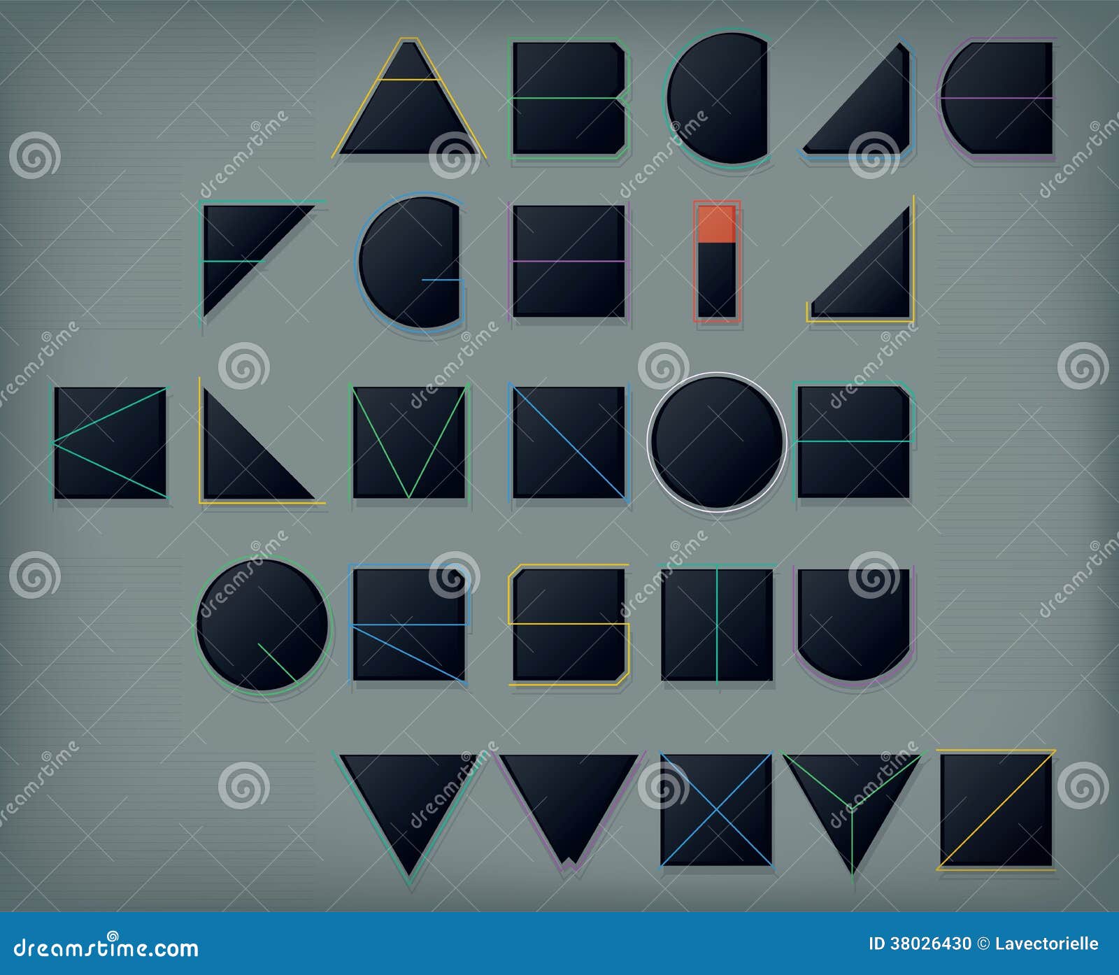 Geometric Font Vector Illustration | CartoonDealer.com #38026430
