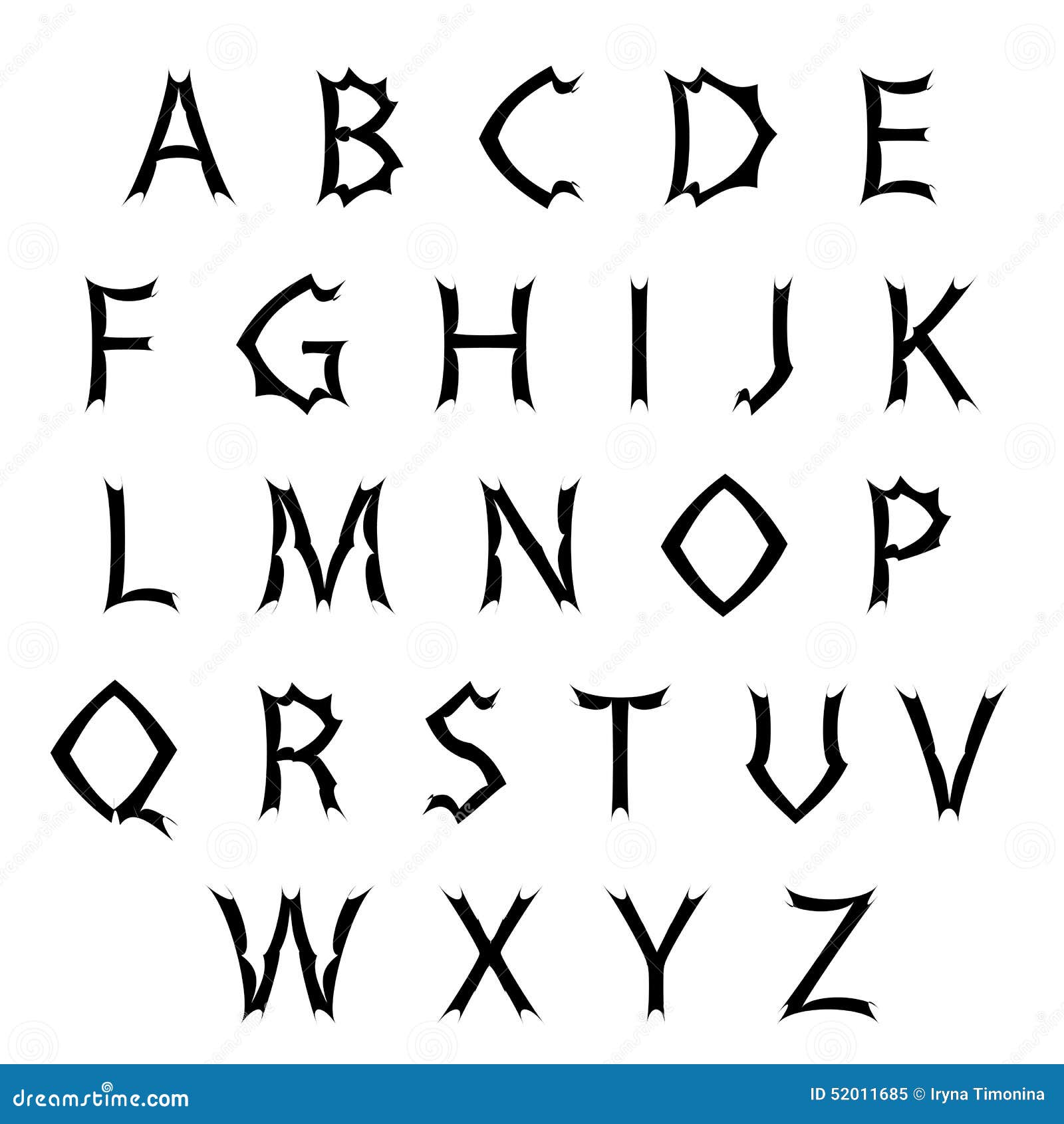 Geometric Font in Gothic Style. Black Font on Stock Vector ...