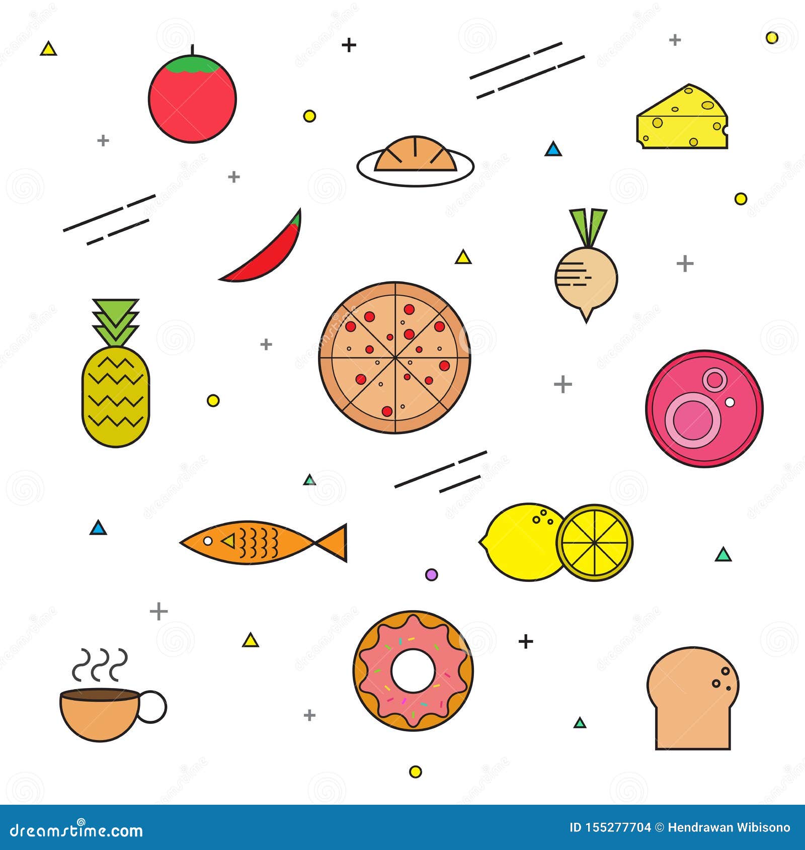 Geometric Foods Background and Wallpaper Stock Illustration ...