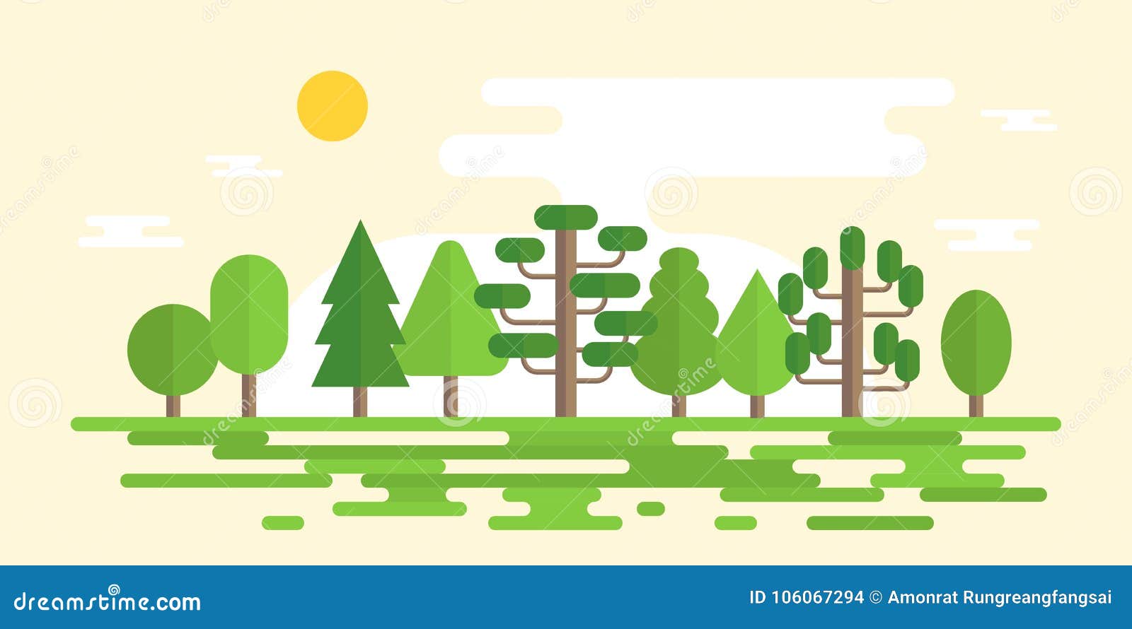 Geometric Forest landscape stock vector. Illustration of summer - 106067294