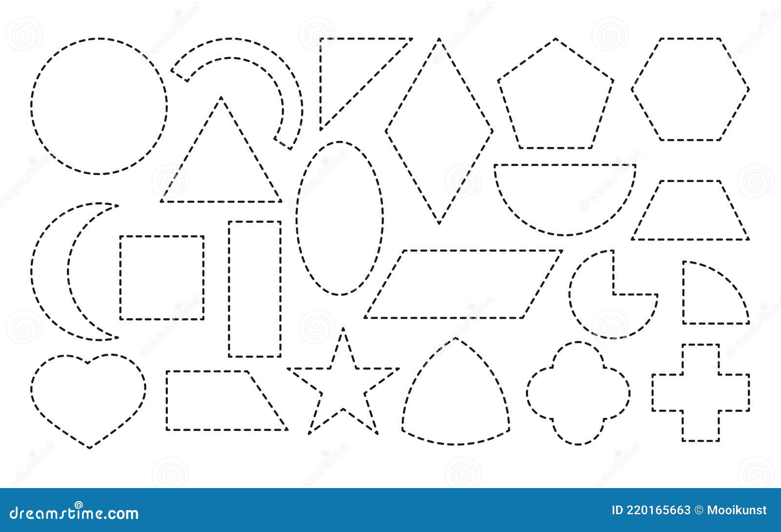 Dotted Parallelogram Shape For Tracing Lines For Preschool And ...