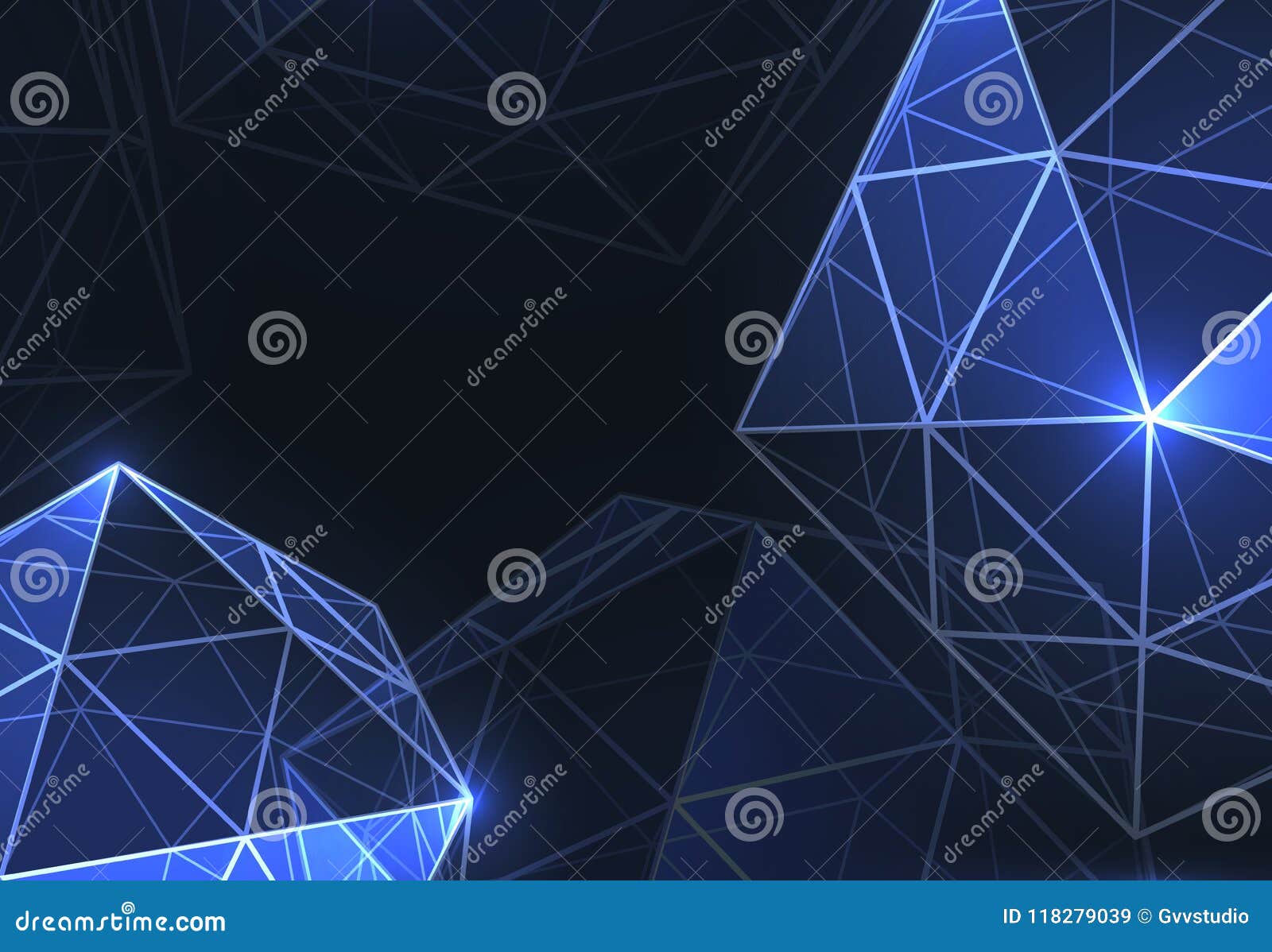 Geometric Forms of Diamonds. Realistic Deamonds are Isolated on a Dark ...