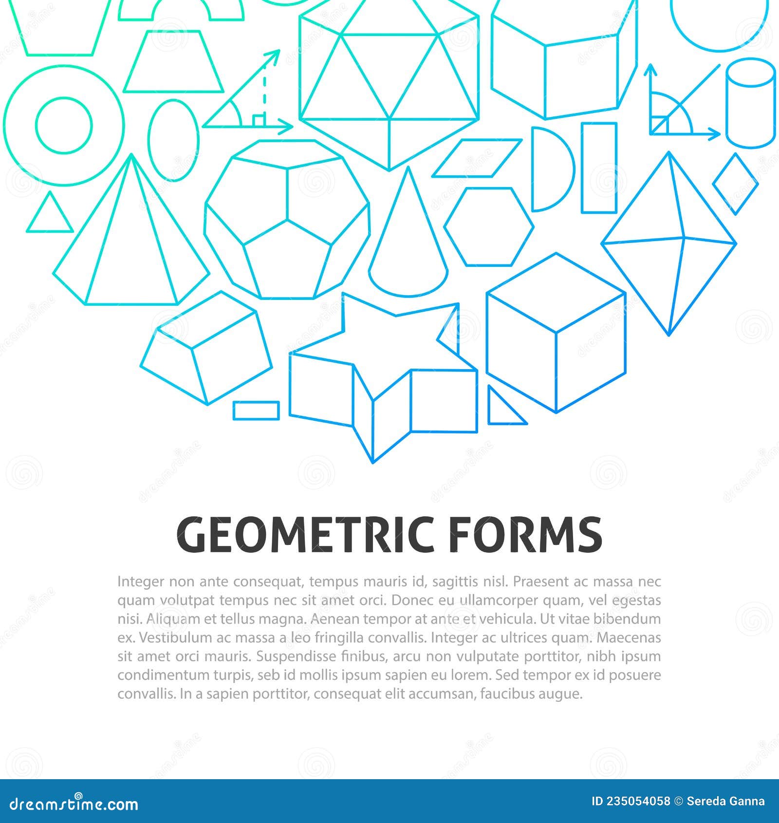 Geometric Forms Line Concept Stock Vector - Illustration of rectangle ...