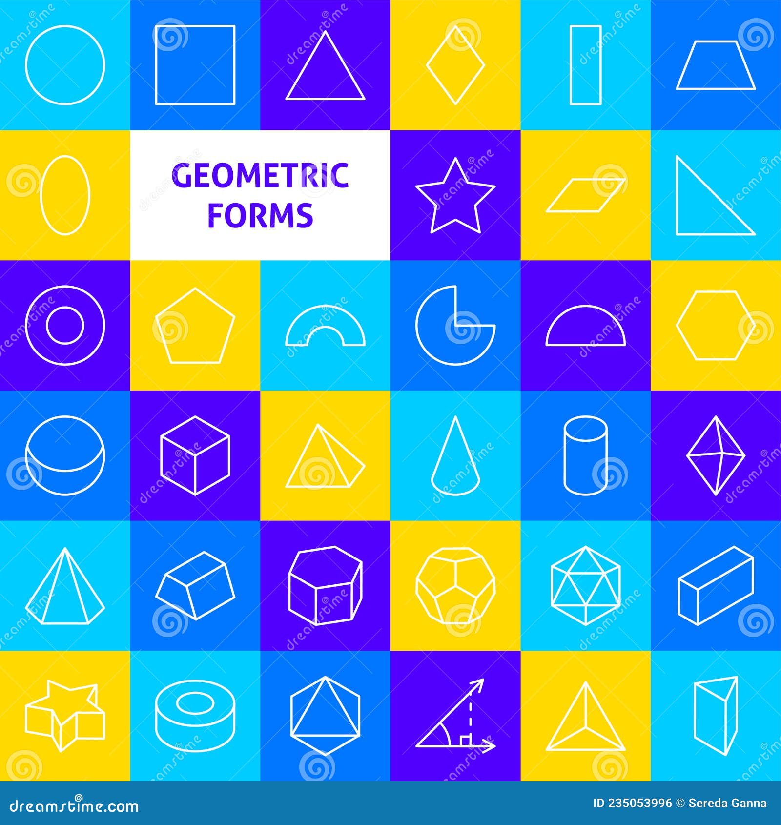 3D Platonic Forms Cartoon Vector | CartoonDealer.com #108829483