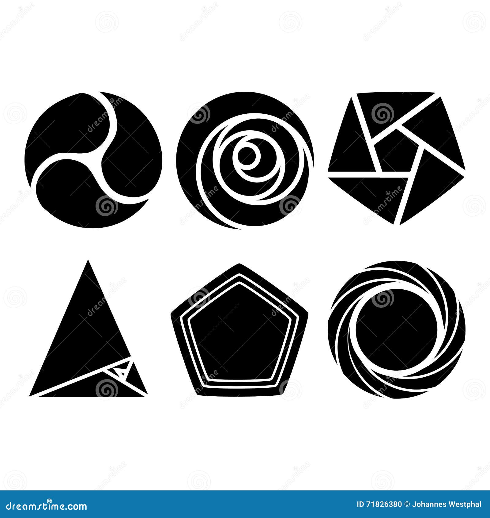 Geometric Forms - Round and Triangular Geometric Shapes Vector Set for ...