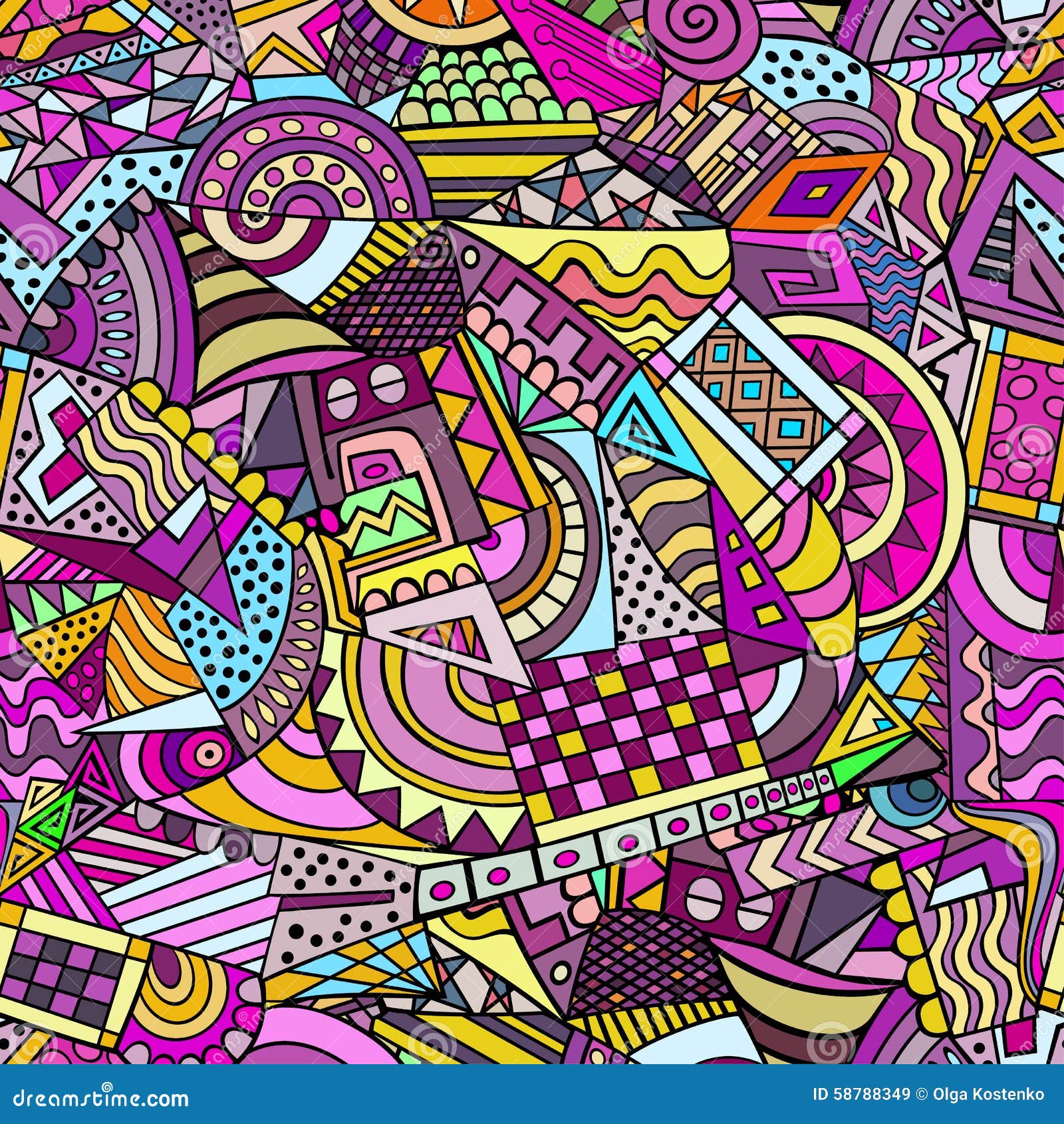 Geometric Forms Seamless Pattern Stock Vector - Illustration of concept ...