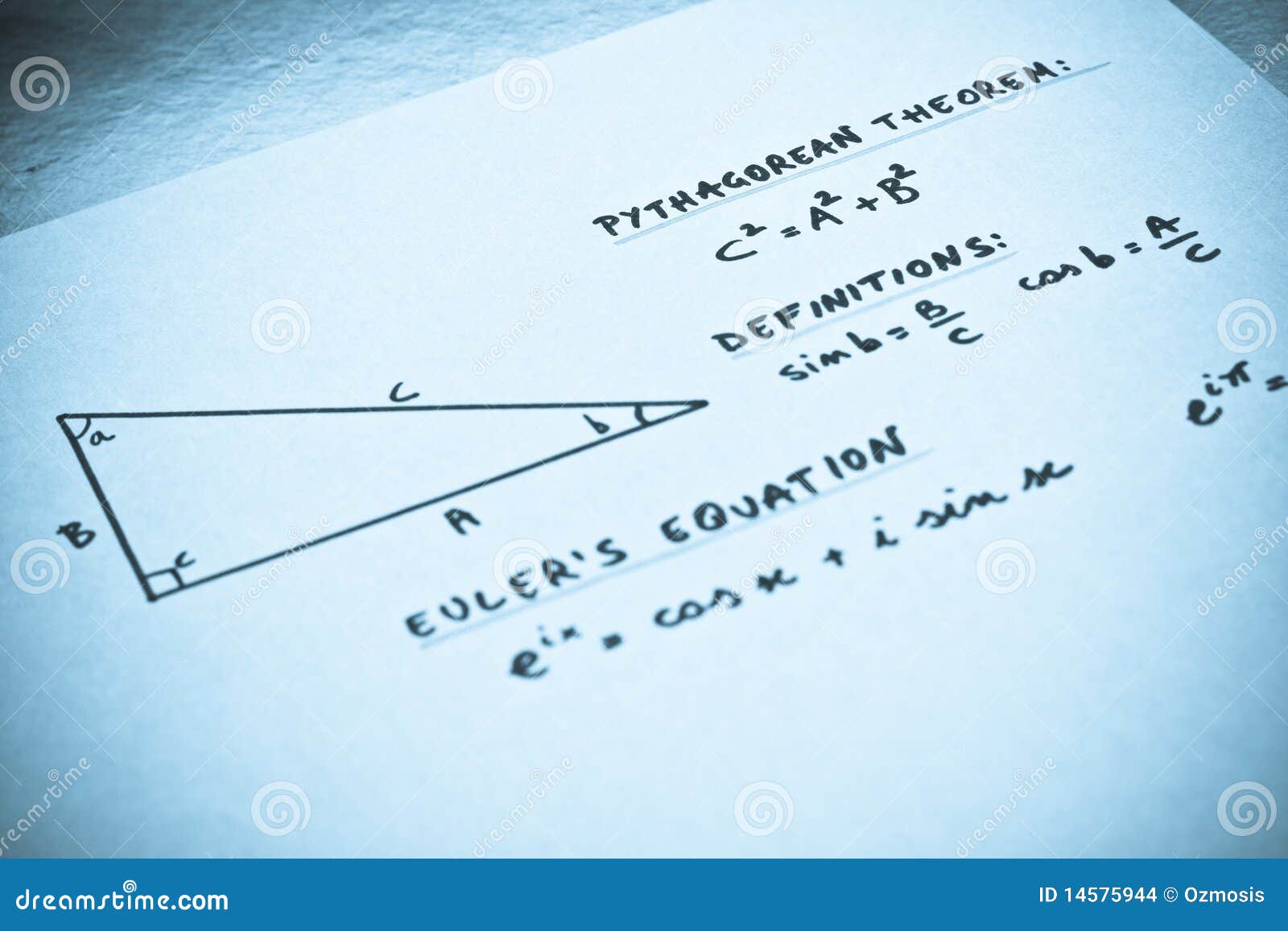 Geometric Formulas Written on a White Paper Stock Photo - Image of ...