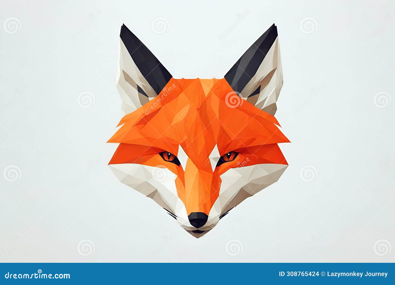Geometric Fox Face. Low Poly Head Animal Stock Illustration ...