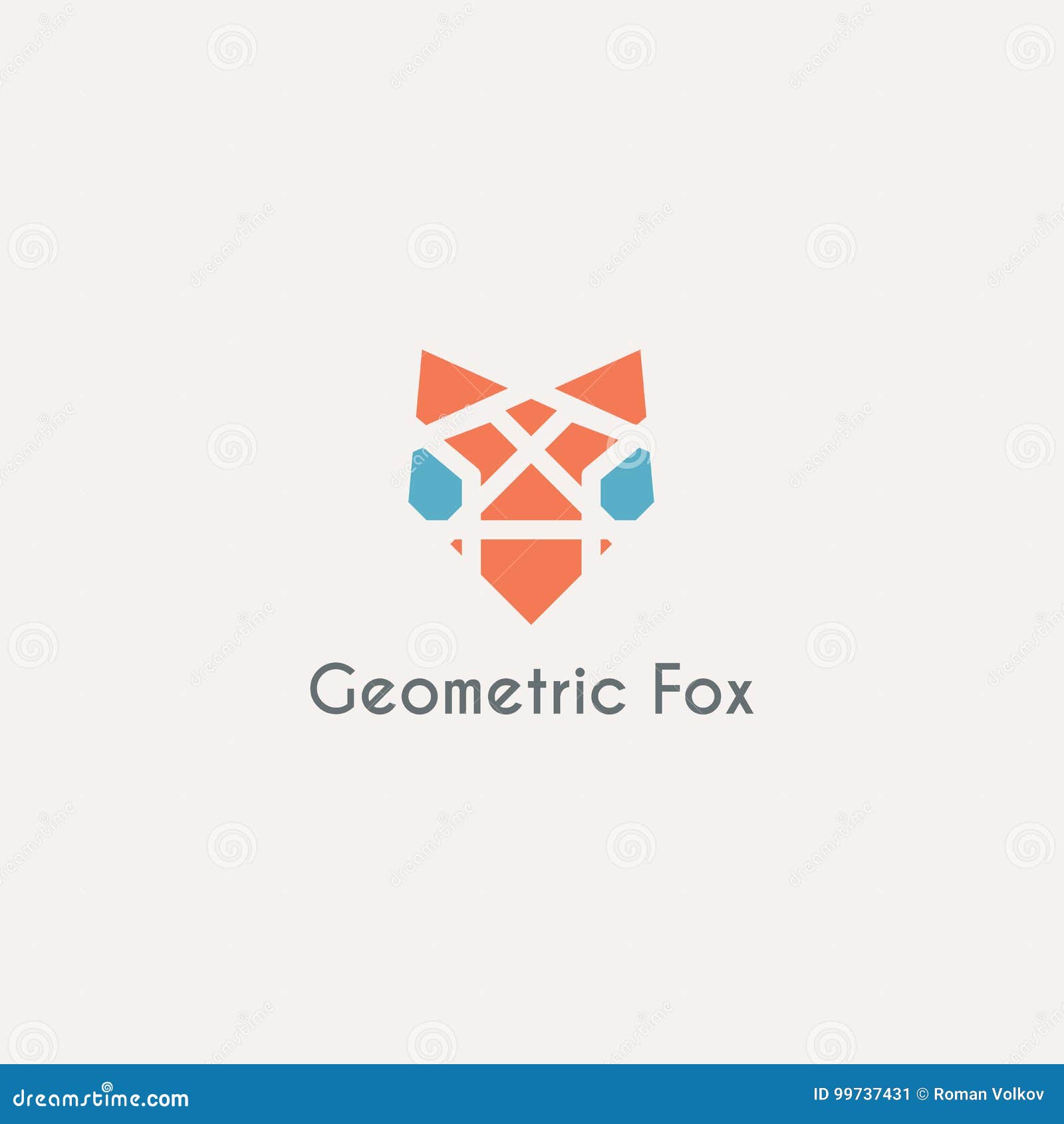 Vector Geometric Fox Head Emblem Stock Vector - Illustration of ...