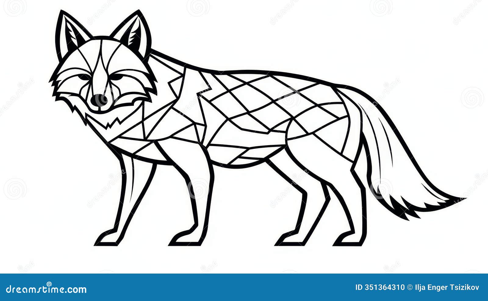 Geometric Fox Polygon Art. Stylized Animal Isolated on White Background ...