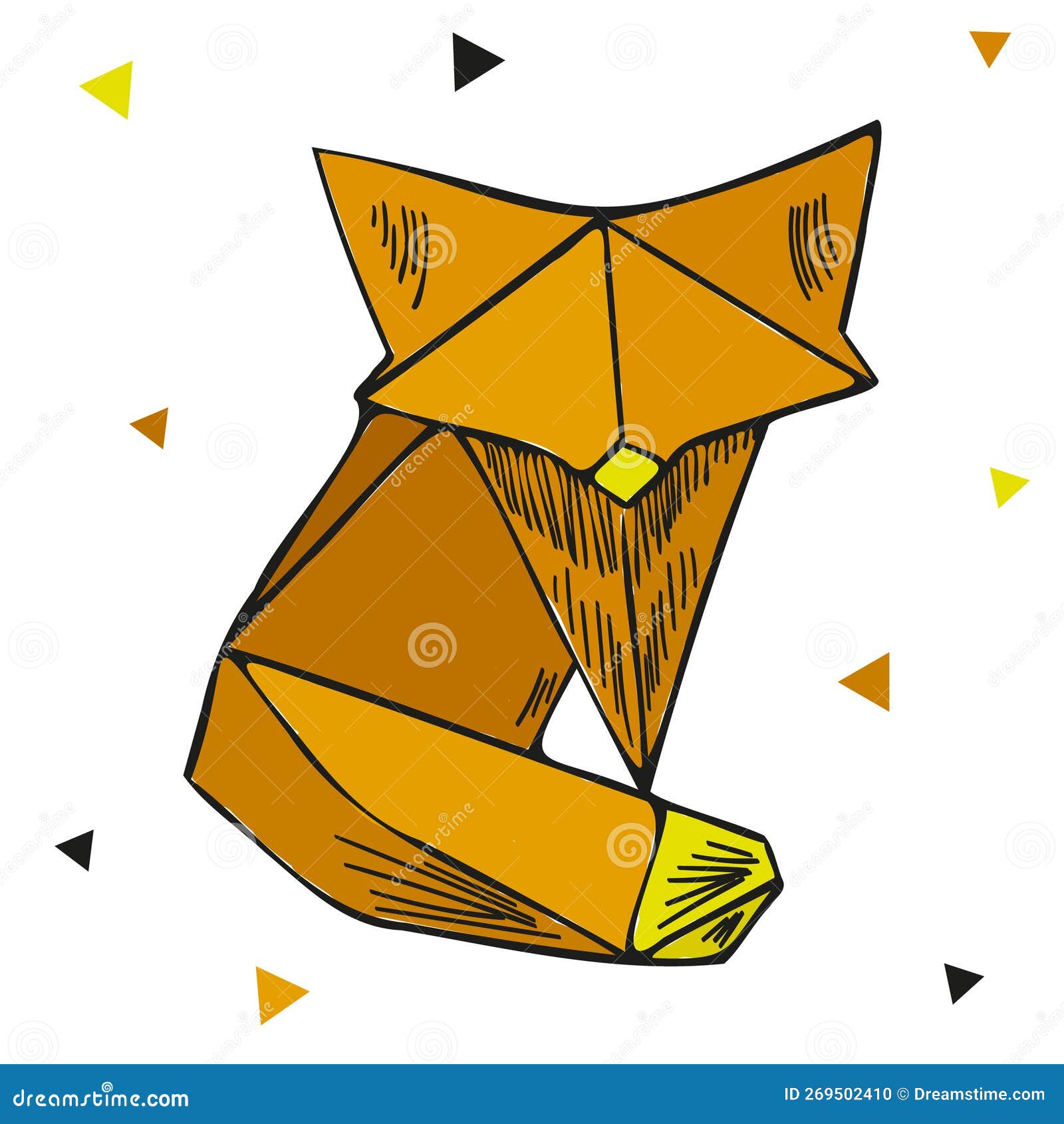 Geometric Fox, Vector Illustration. Triangle Art. Stock Vector ...