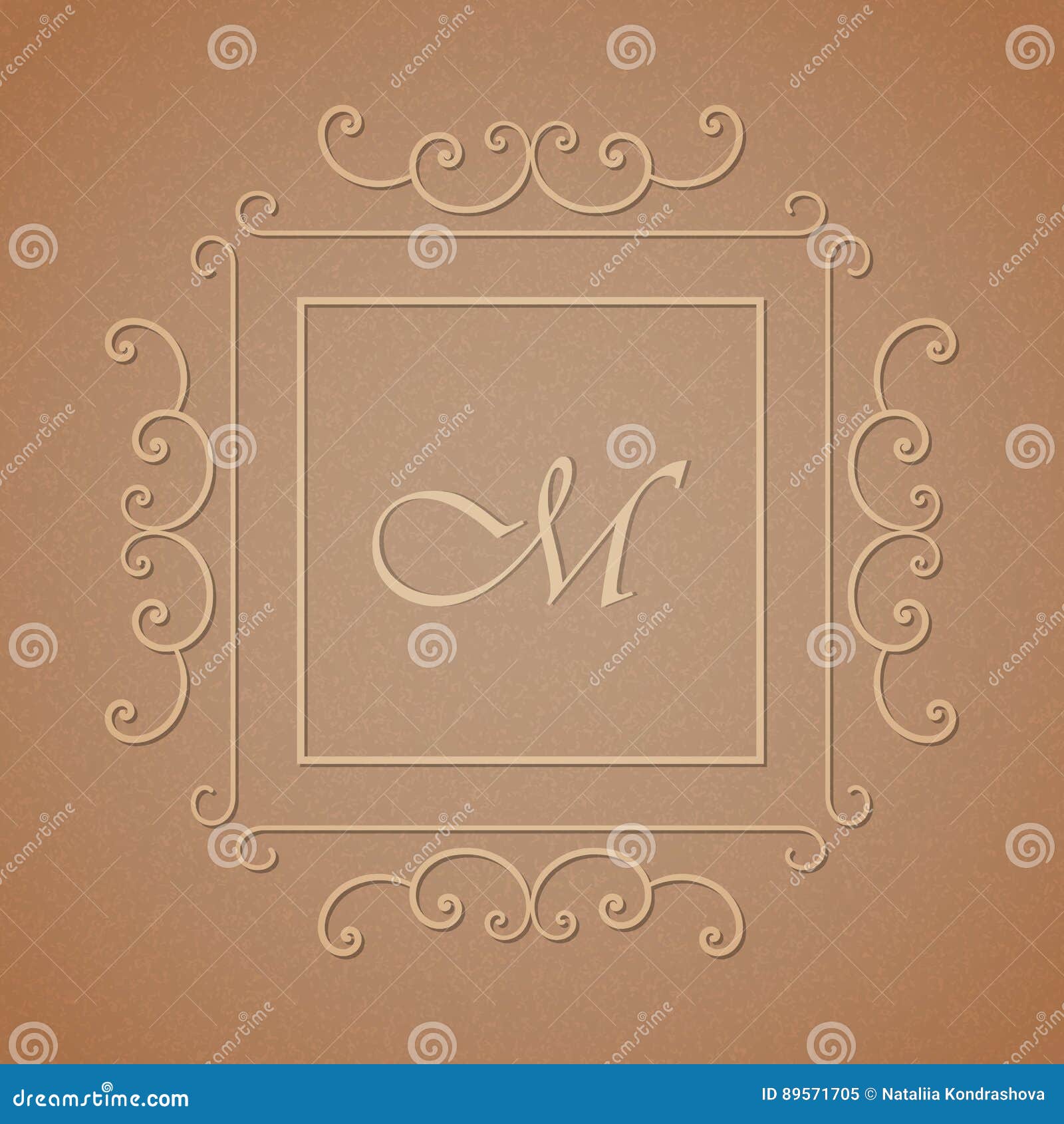 Geometric Frame Monogram Design Stock Vector - Illustration of minimal ...
