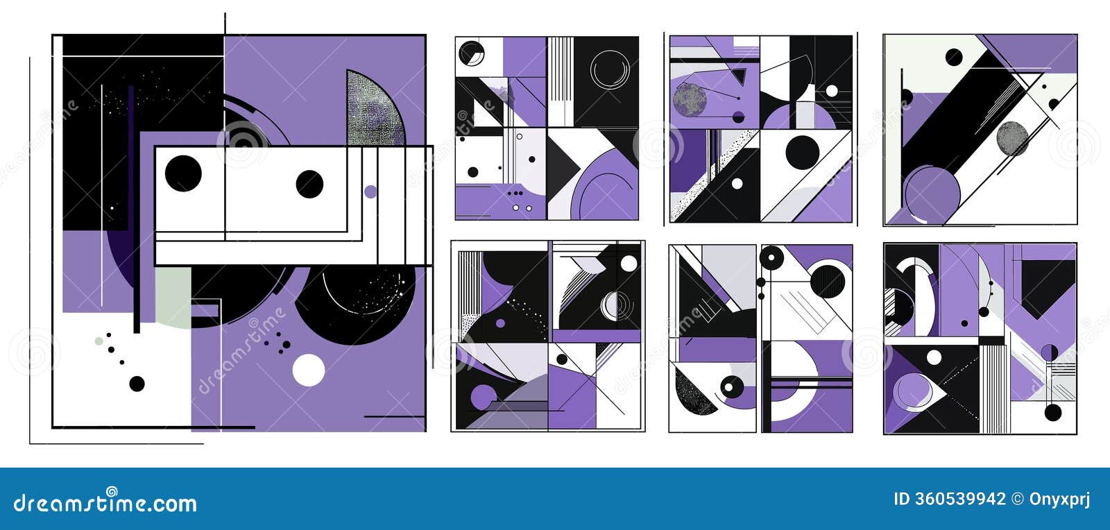 Geometric Frames Abstract Vector Set. Circles Lines Borders Square ...