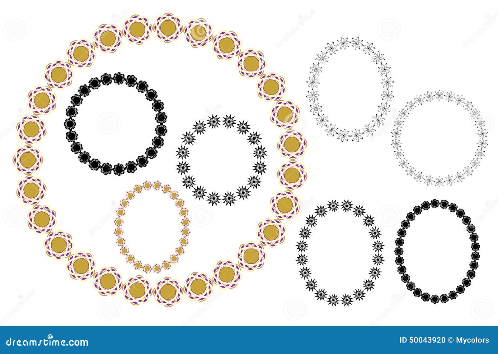 Geometric Frames - Vector Round and Oval Stock Vector - Illustration of ...