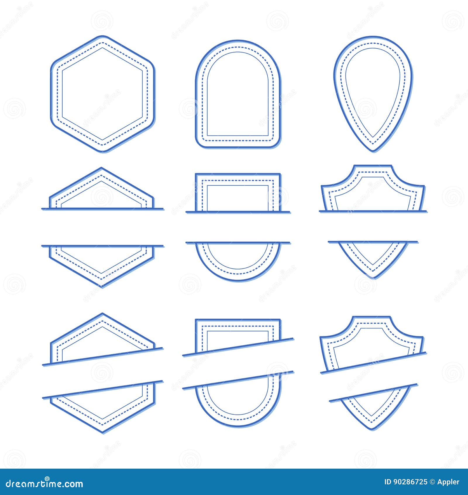 Geometric frames set stock vector. Illustration of linear - 90286725