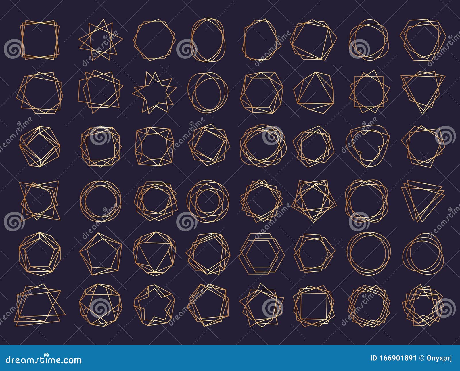 Geometric Frames Set. Polygon Shapes and Borders Creative Lined ...