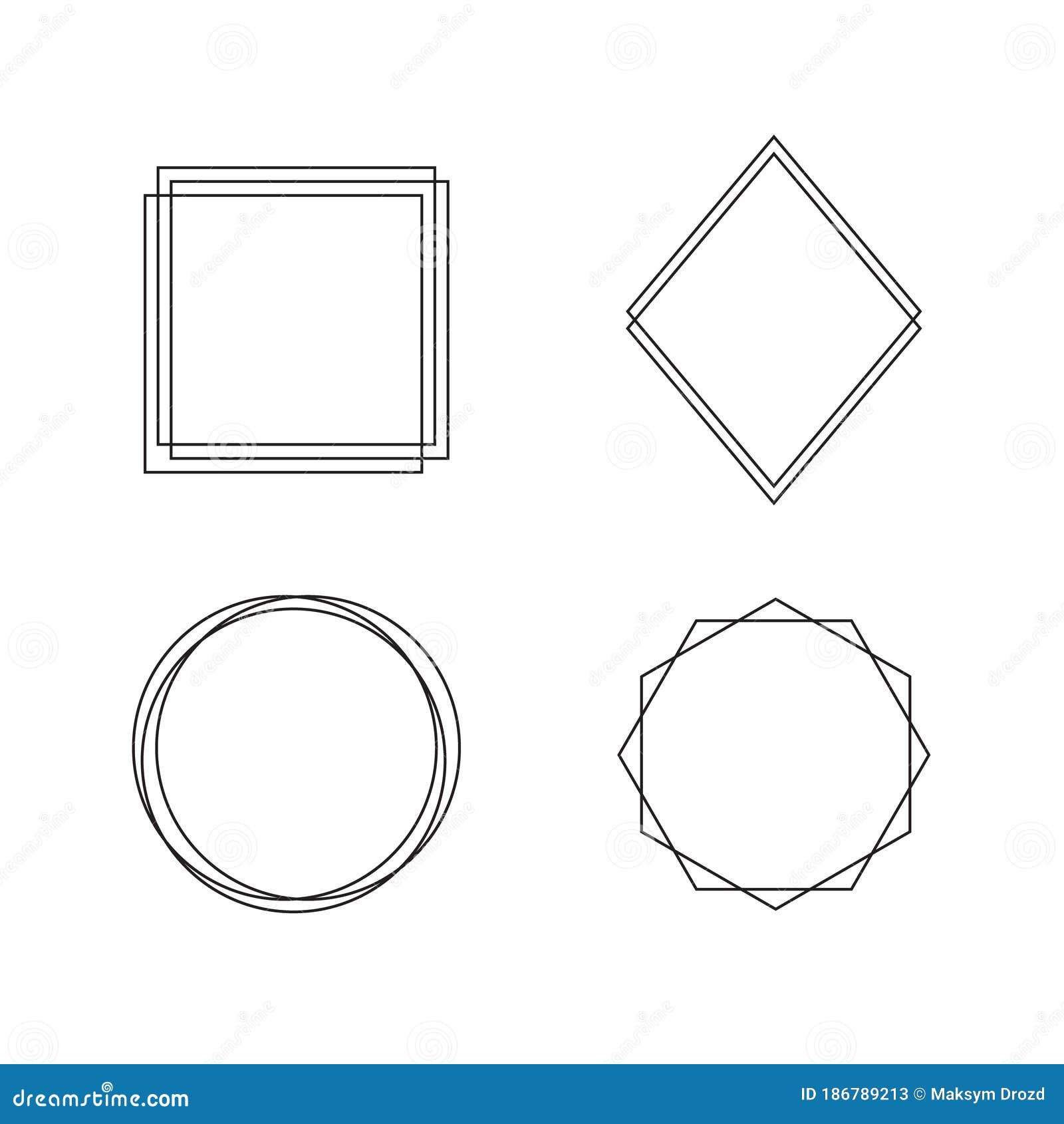 Geometric Frames, Set of Frames, Vector Illustration Stock Vector ...