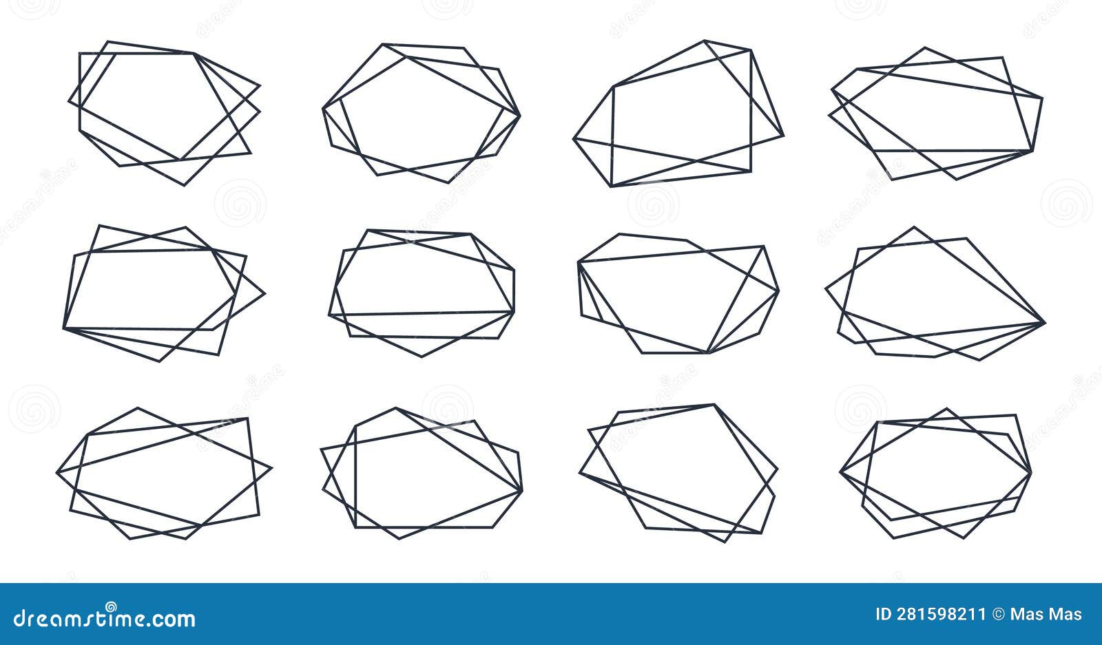 Geometric Frames. Vintage Frame Elements, Wedding Invite Shape, Luxury ...