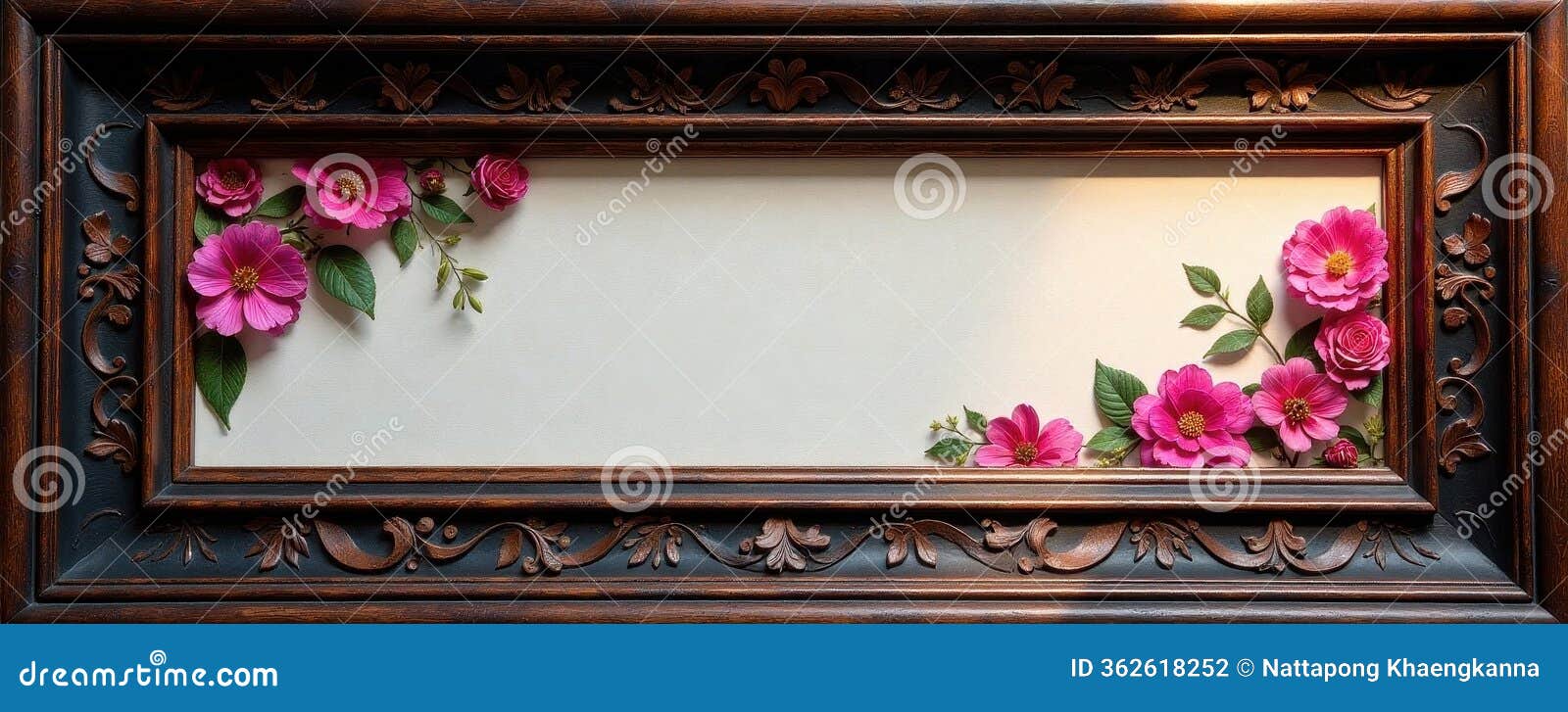 Geometric Fretwork in Dark Stained Wood Frame, Silhouette, Display ...