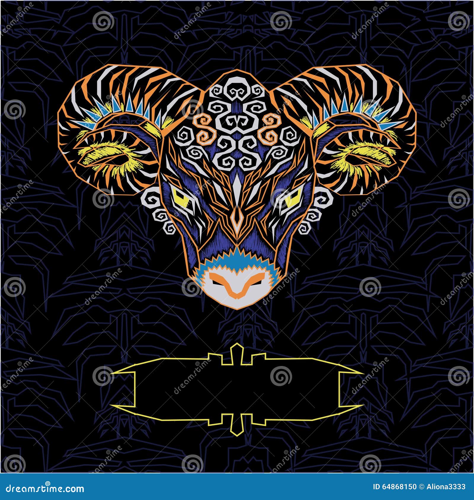 Geometric Front Ram Template Stock Vector - Illustration of nature ...